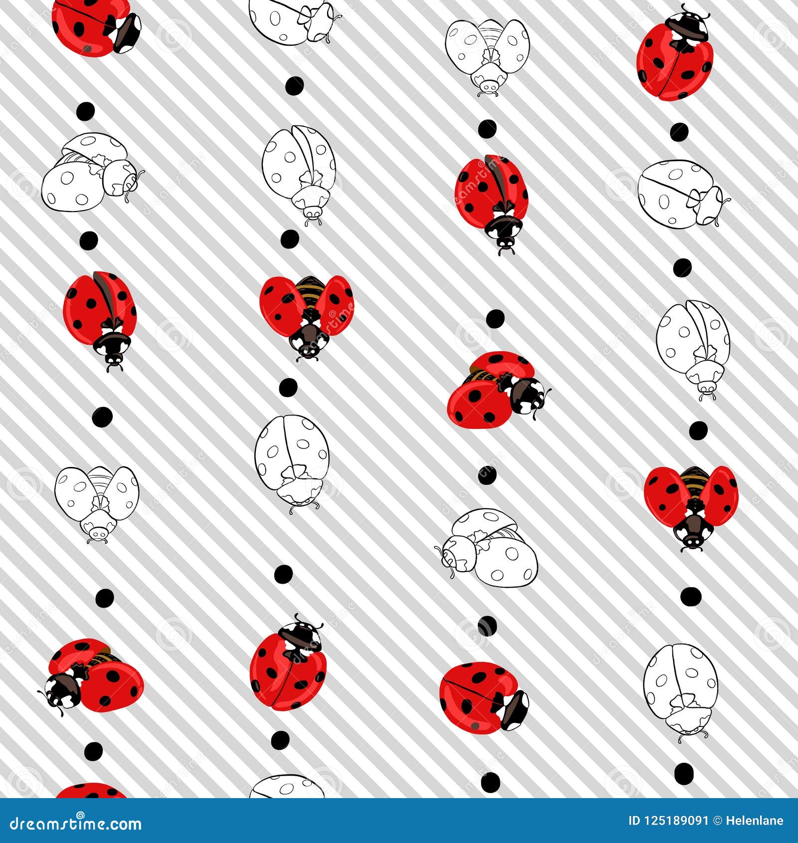 Ladybug Seamless Pattern, Texture Background Stock Vector ...
