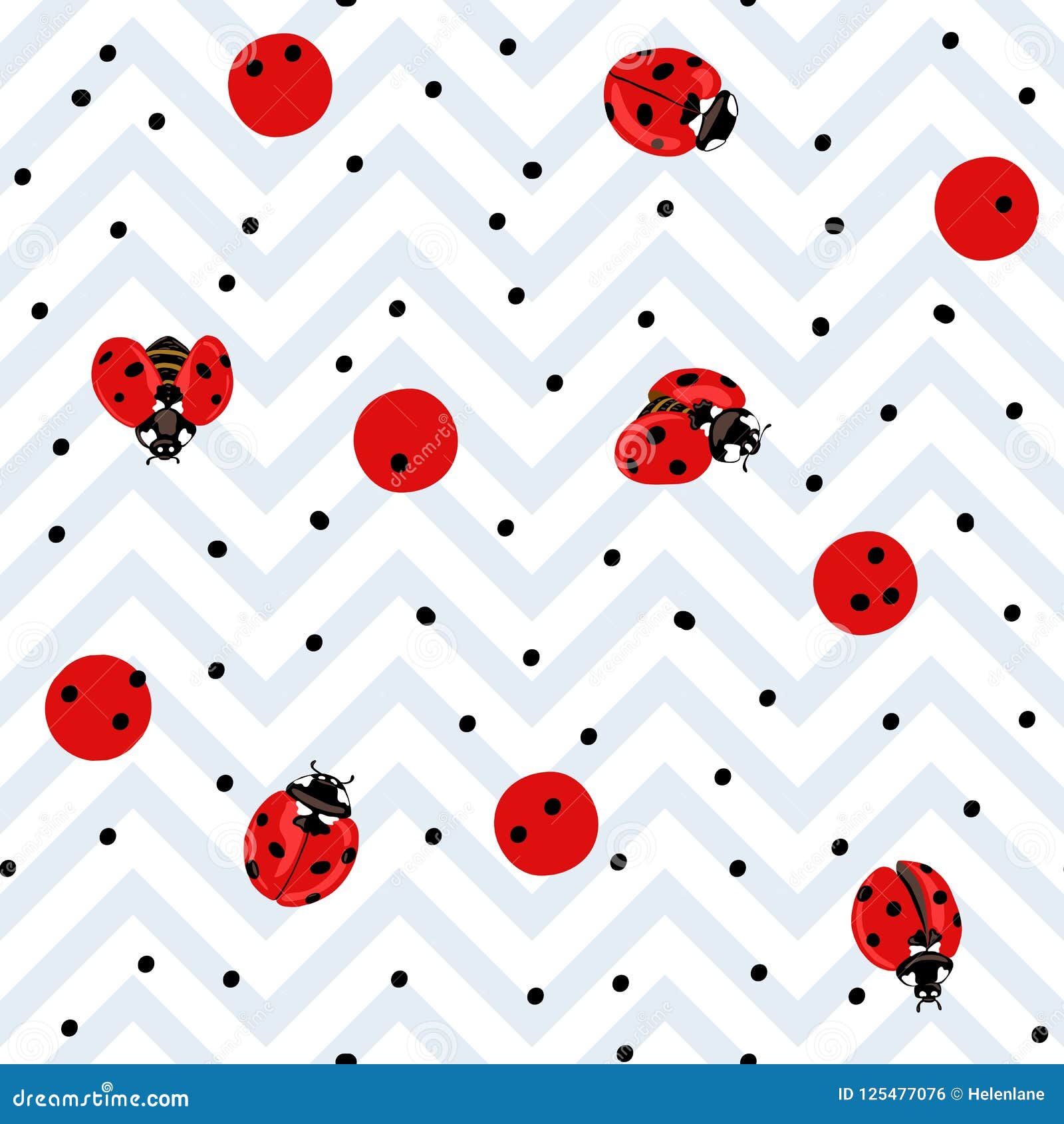 Ladybug Seamless Pattern, Texture Background. Stock Vector ...