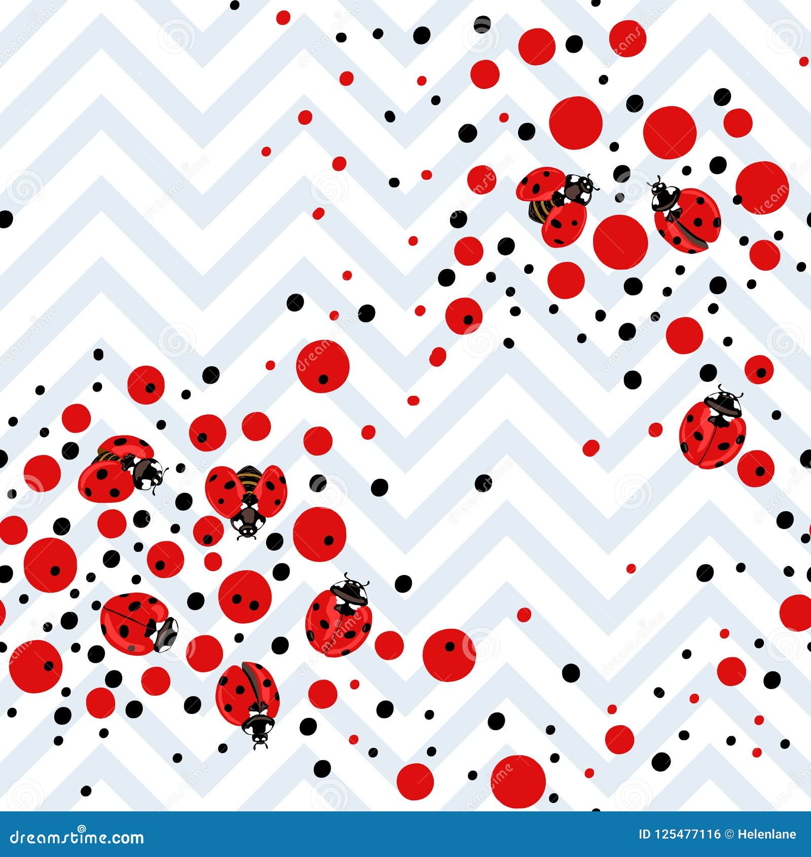 Ladybug Seamless Pattern, Texture Background. Stock Vector ...