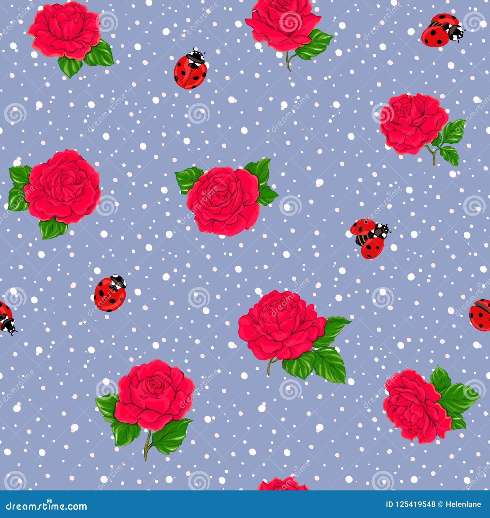 Ladybug Seamless Pattern, Texture Background. Stock Vector ...
