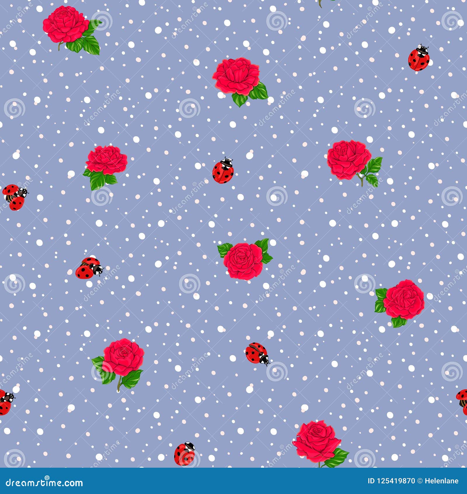 Ladybug Seamless Pattern, Texture Background. Stock Vector ...