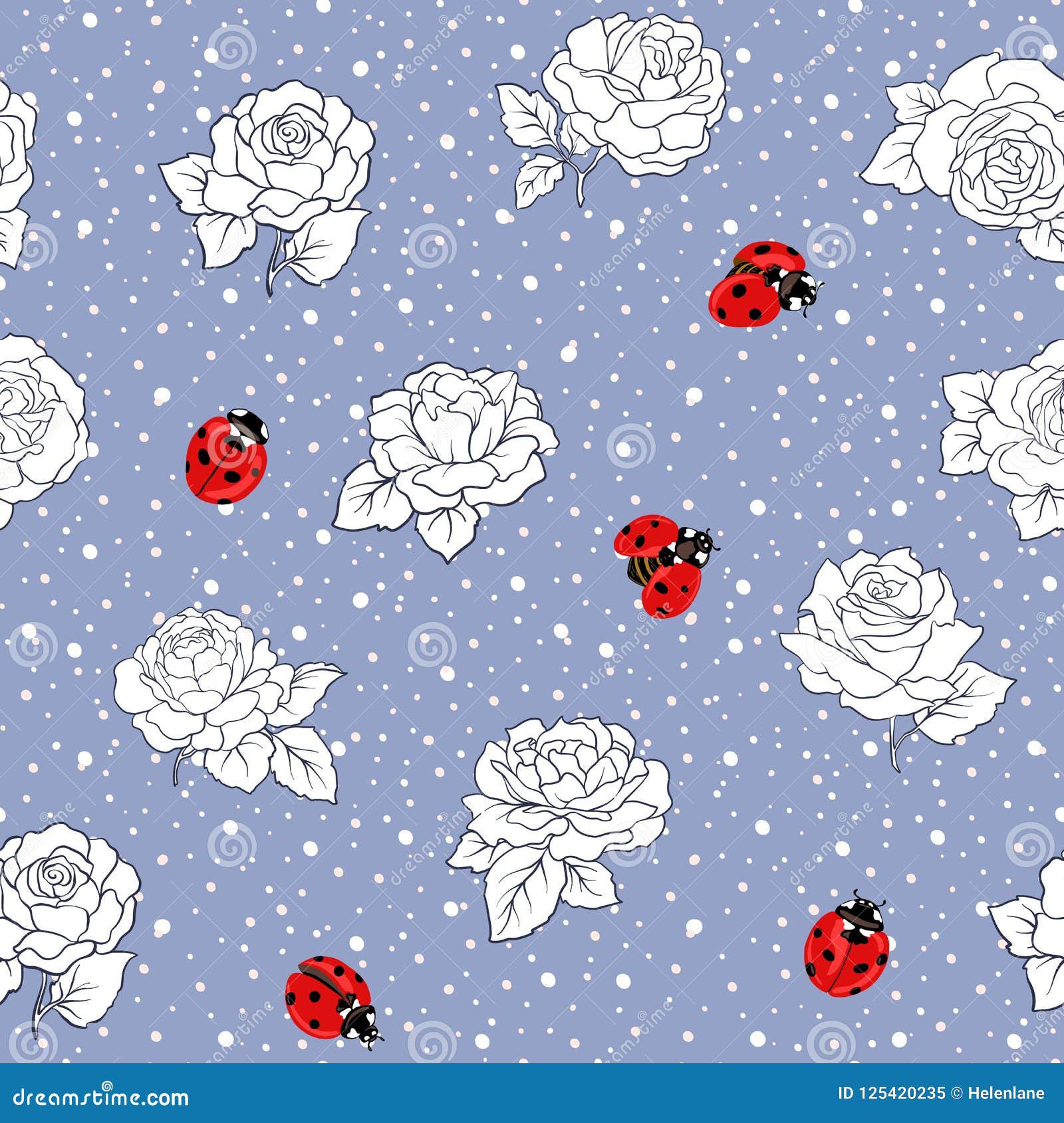 Ladybug Seamless Pattern, Texture Background. Stock Vector ...