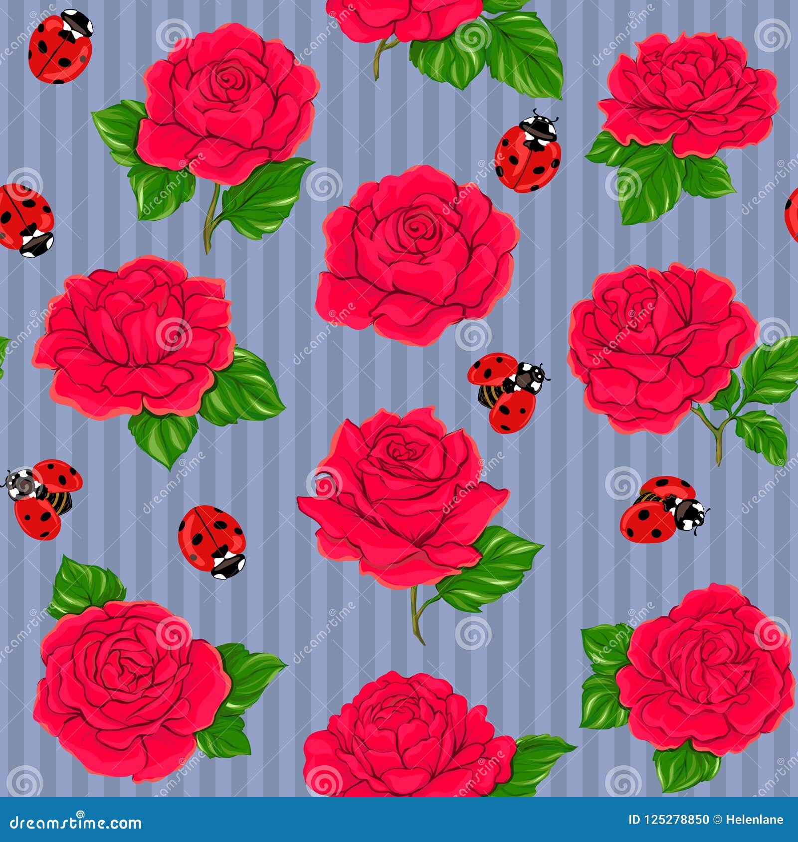 Ladybug Seamless Pattern, Texture Background. Stock Vector ...