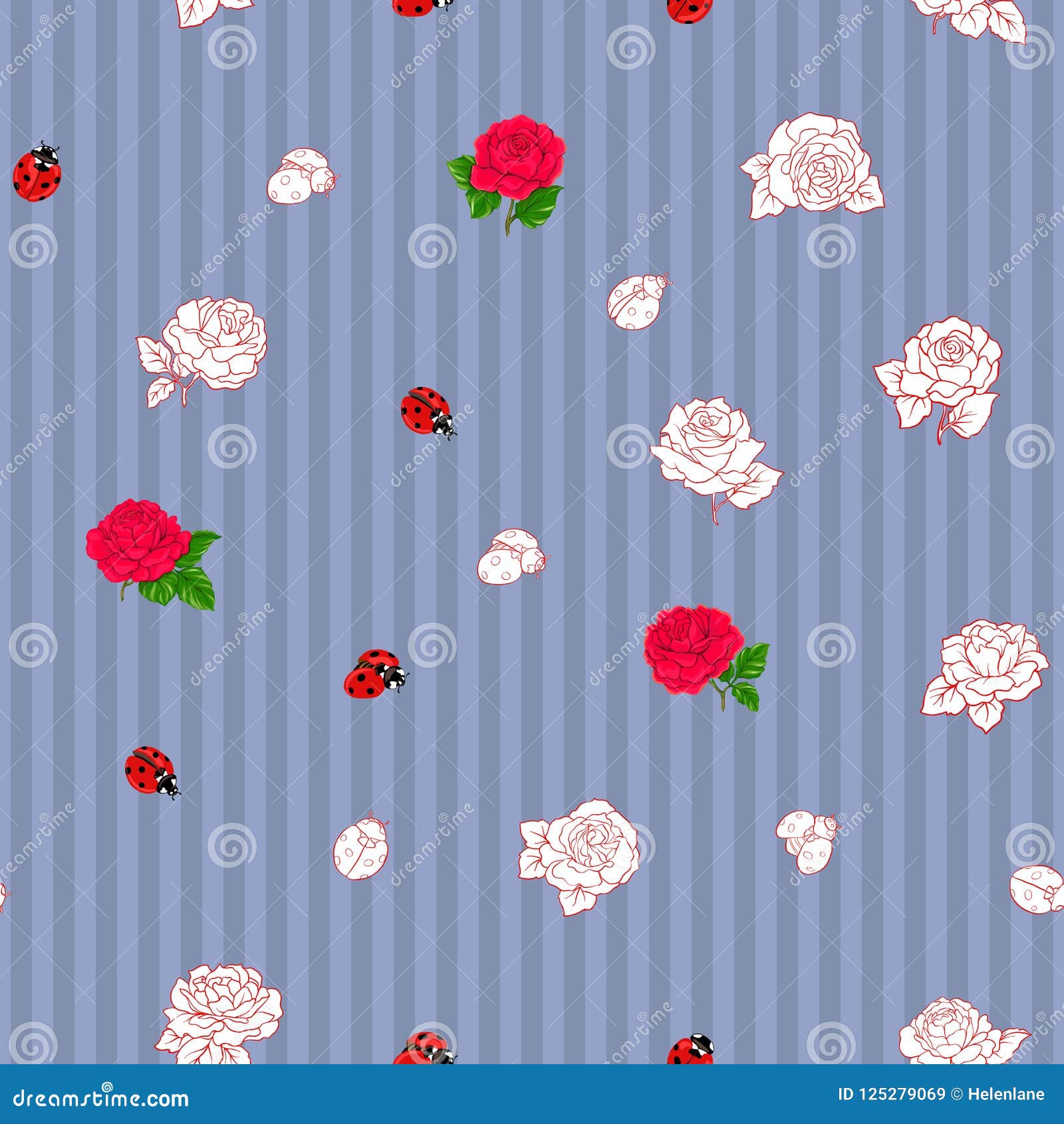 Ladybug Seamless Pattern, Texture Background. Stock Vector ...