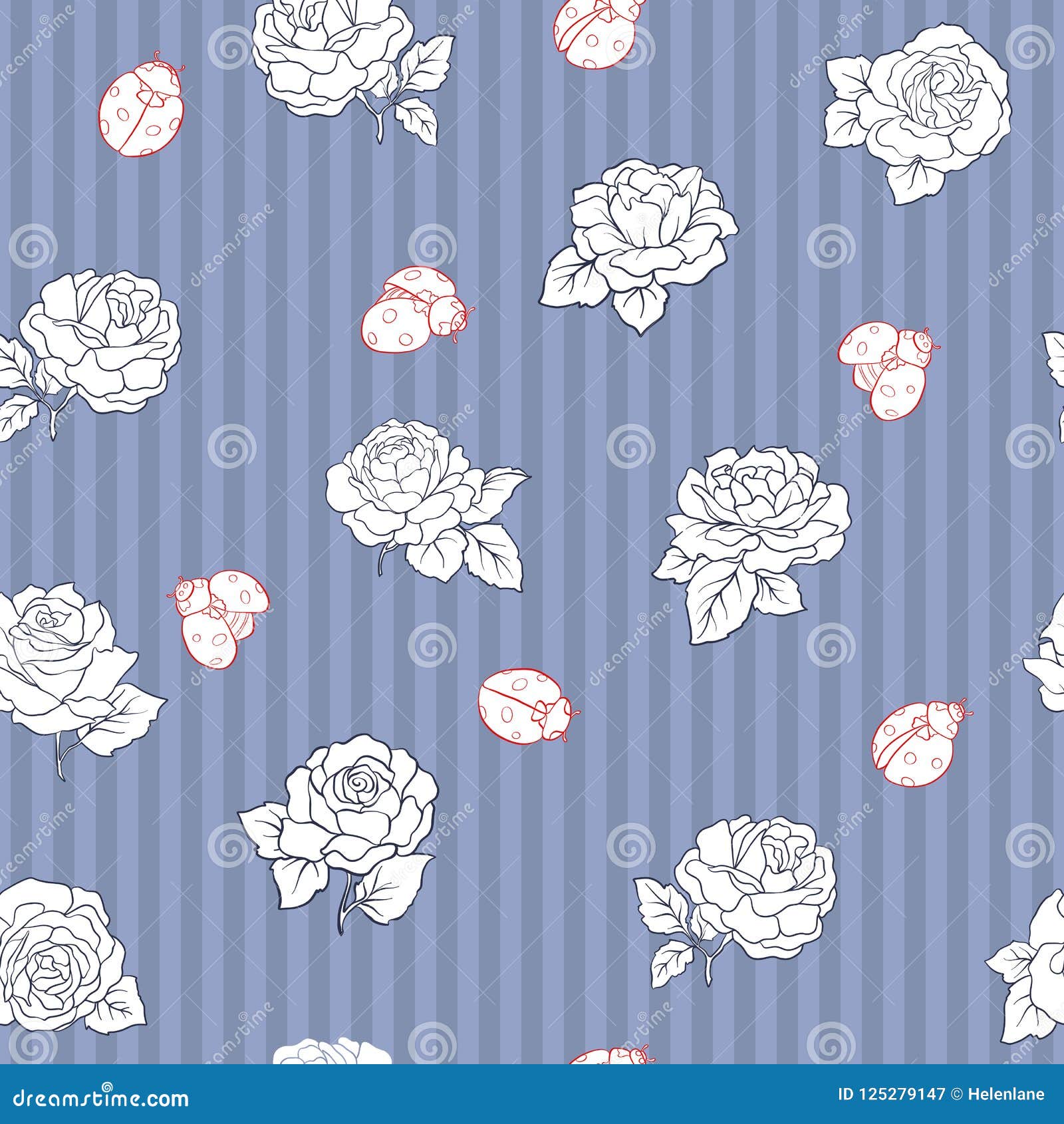 Ladybug Seamless Pattern, Texture Background. Stock Vector ...