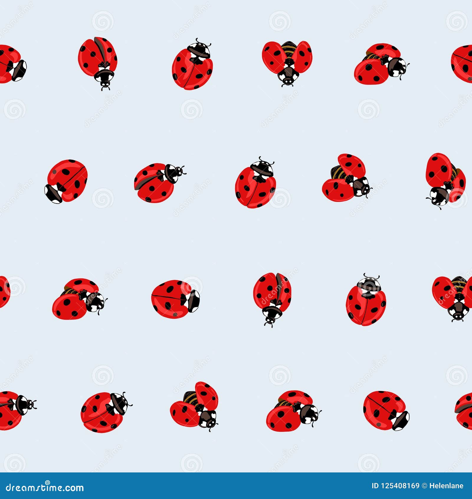 Ladybug Seamless Pattern, Texture. Stock Vector - Illustration of ...