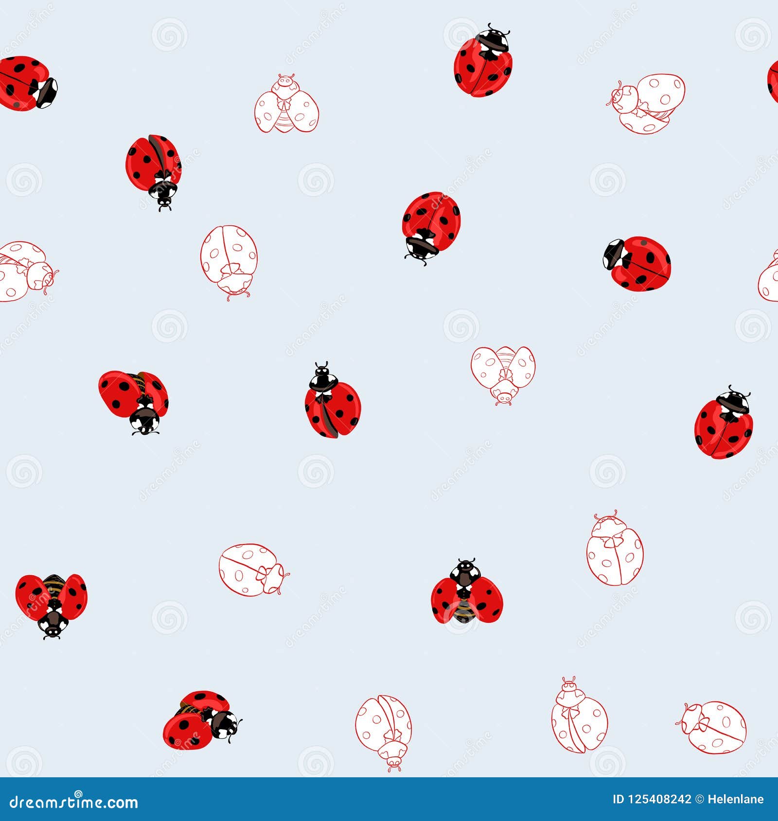 Ladybug Seamless Pattern, Texture. Stock Vector - Illustration of ...