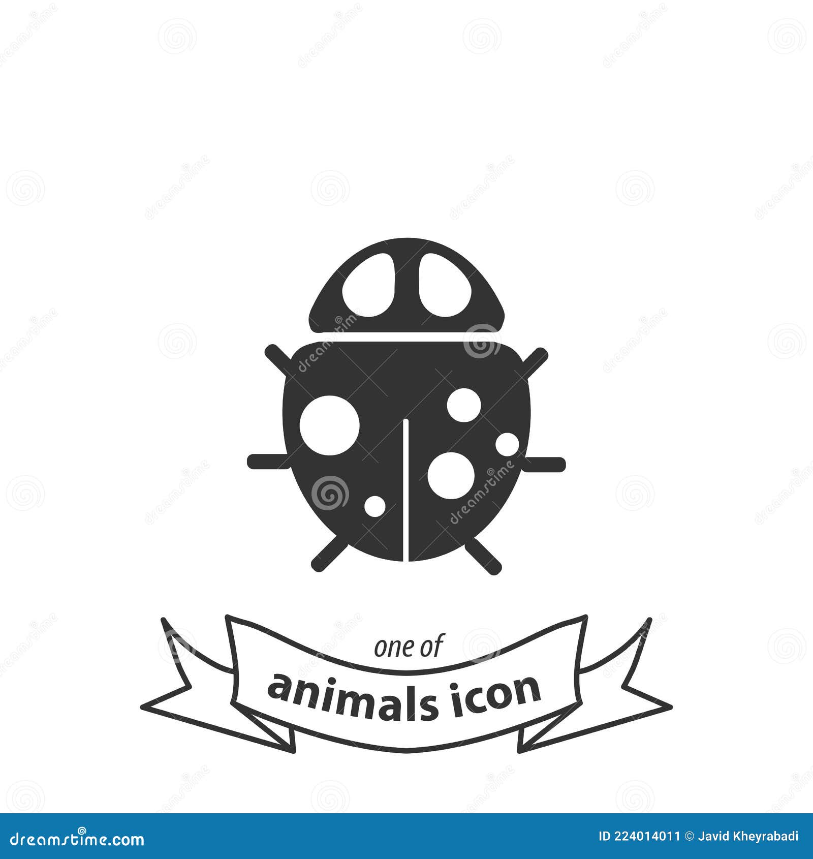 Ladybug Sign. Ladybug Isolated Simple Icon Cartoon Vector ...