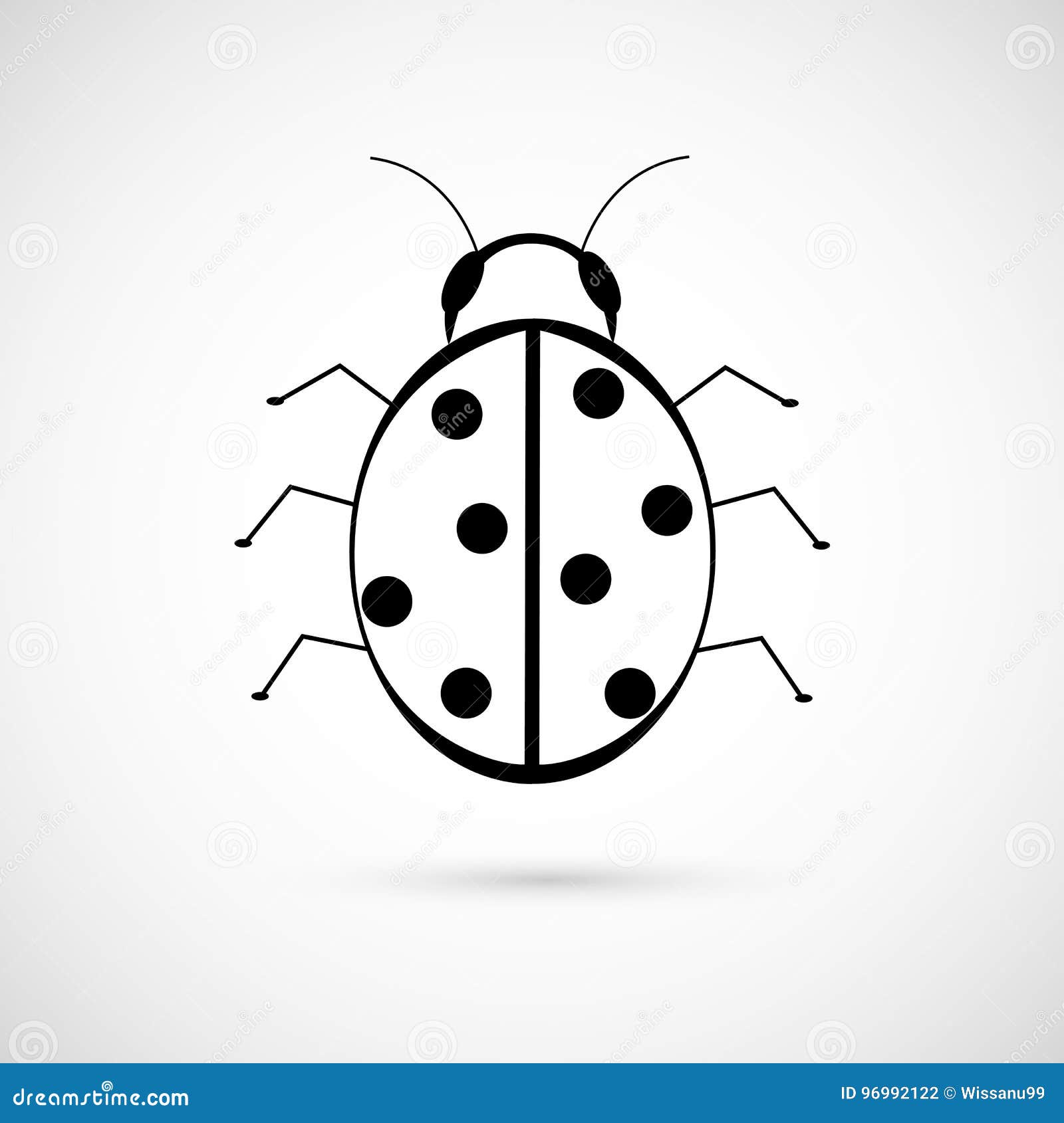 Ladybug Sign. Ladybug Isolated Simple Icon Cartoon Vector ...