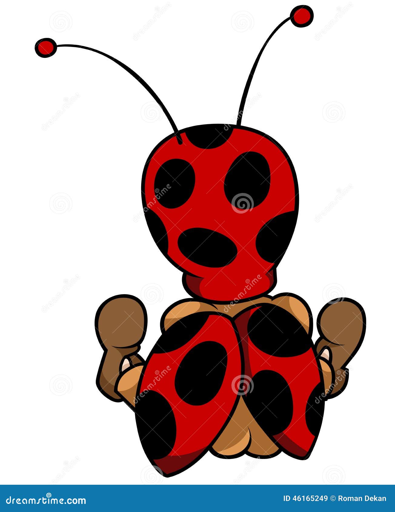 Ladybug Sitting from Back stock vector. Illustration of drawing - 46165249