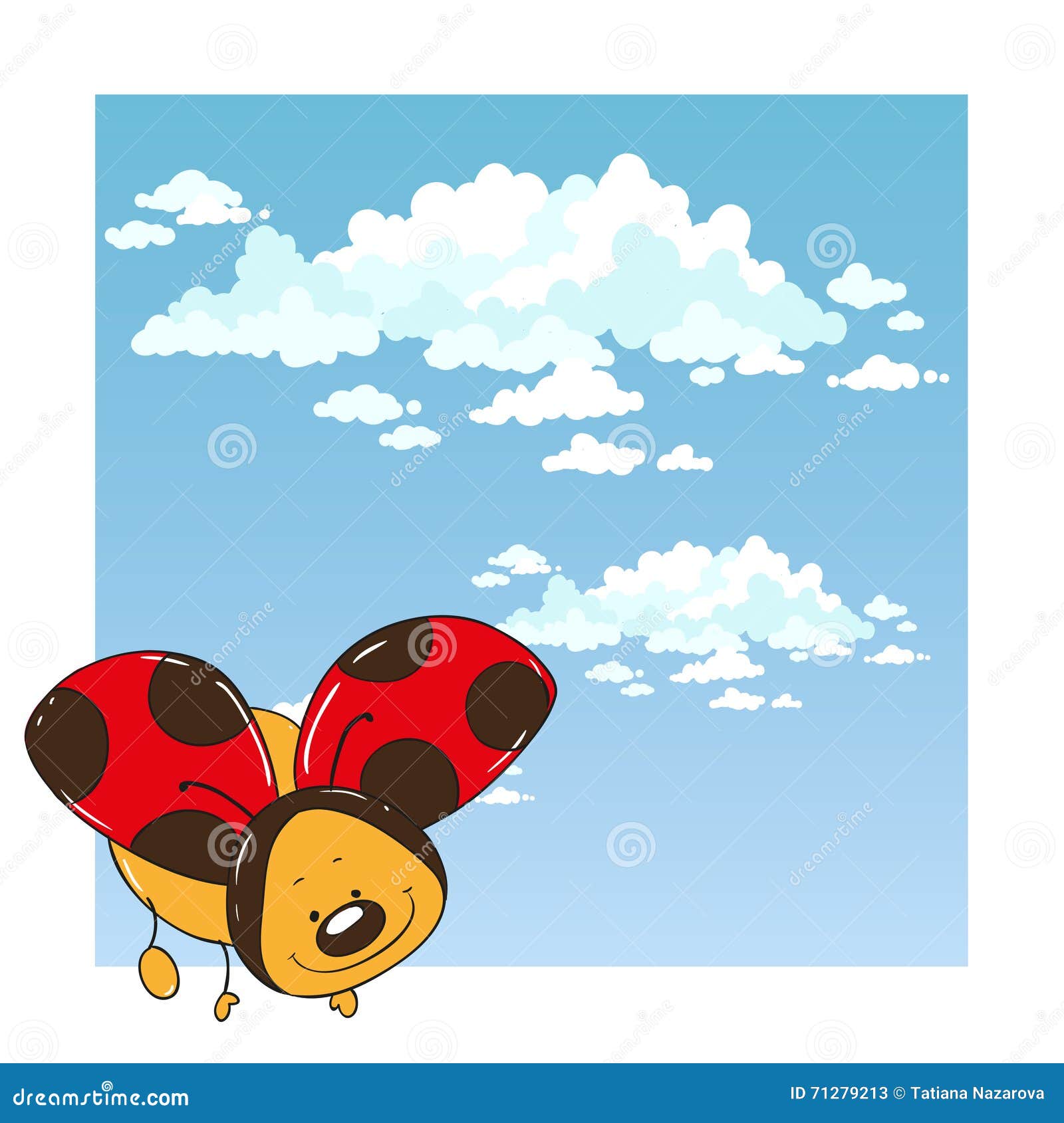 Ladybug in the sky stock illustration. Illustration of back - 71279213