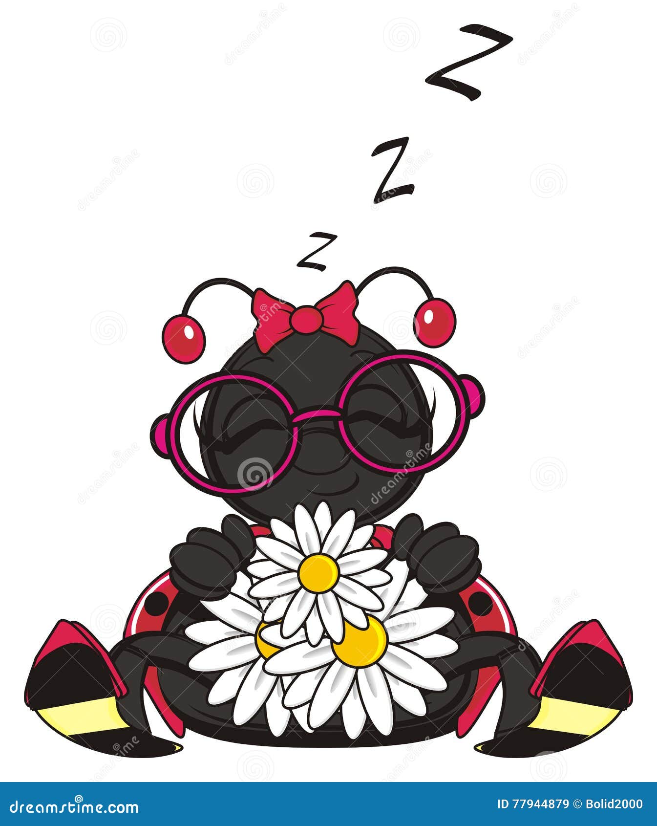 Ladybug Hold A Leaf And Sit On The Blue Cloud Stock Photography ...