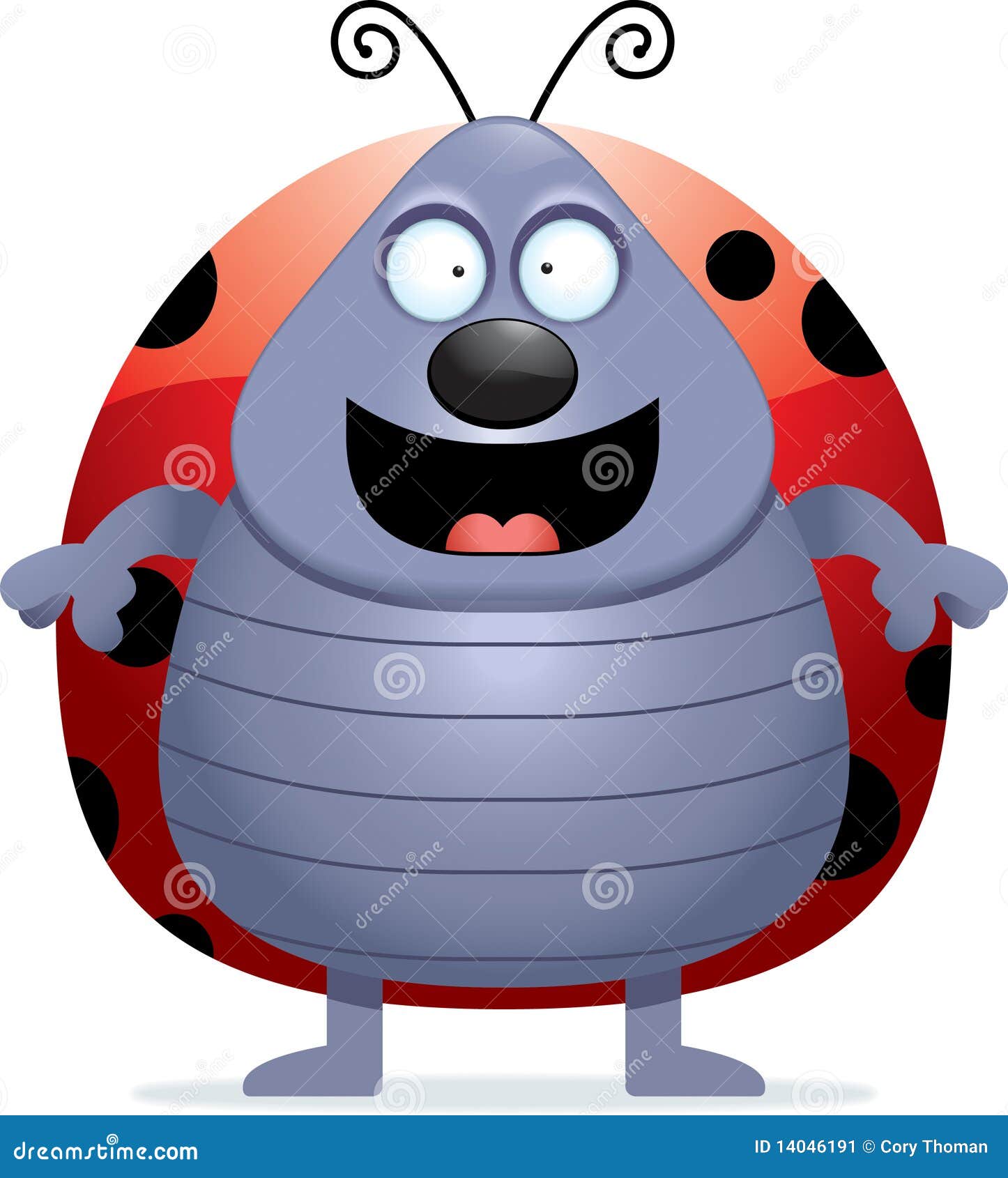 Ladybug Smiling stock vector. Illustration of animal - 14046191