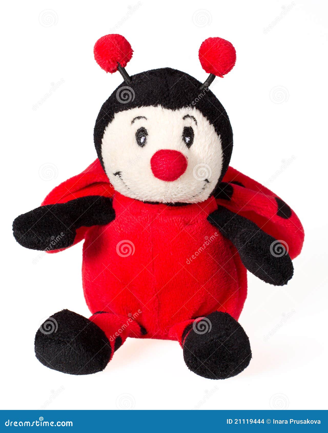 Ladybug Smiling Sitting Over White Stock Photo - Image of background ...