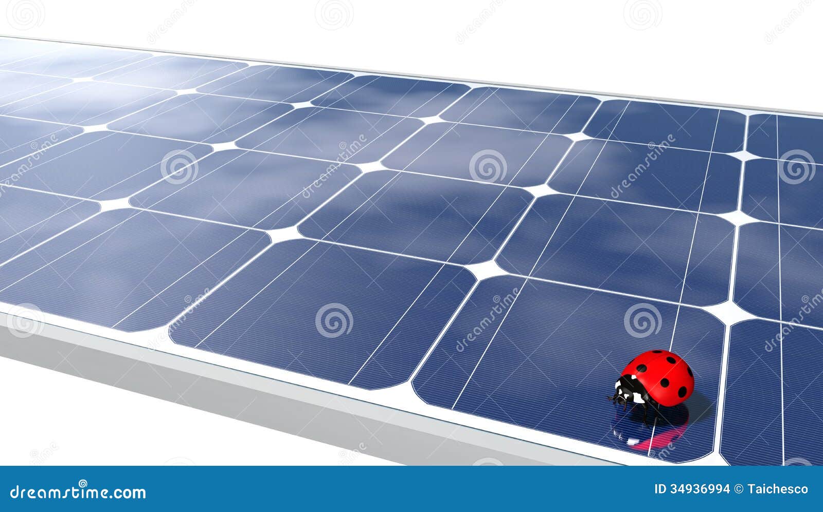 Ladybug on solar panels stock illustration. Illustration of panel ...