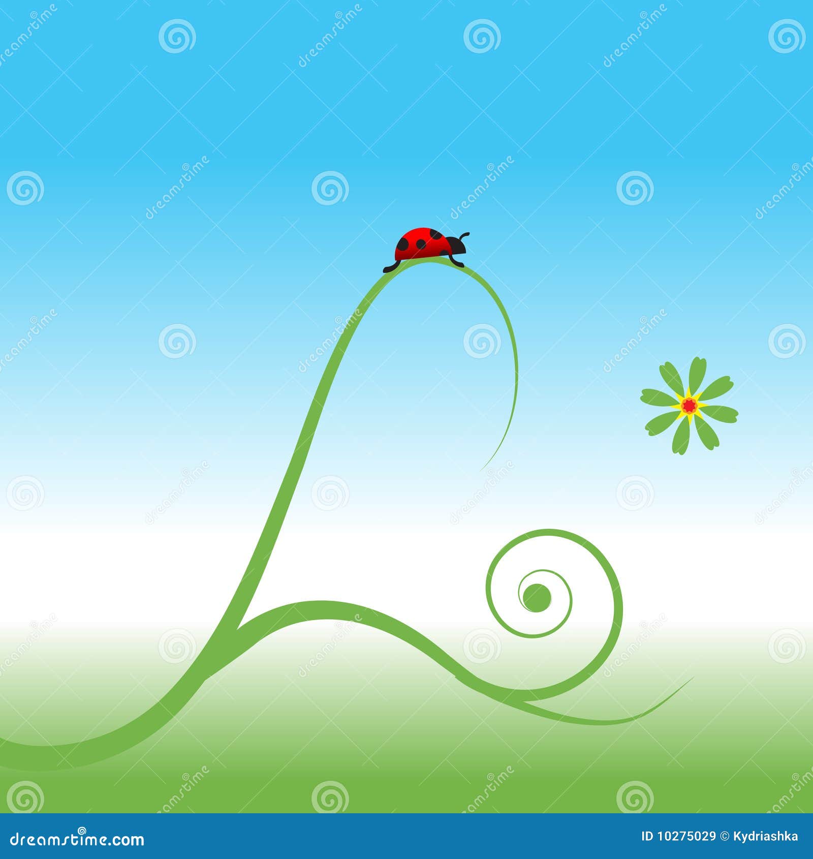 Ladybug, spring background stock vector. Illustration of beauty - 10275029