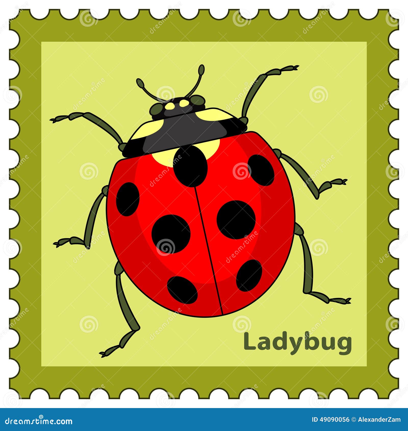 Ladybug stamp stock vector. Illustration of design, spot - 49090056