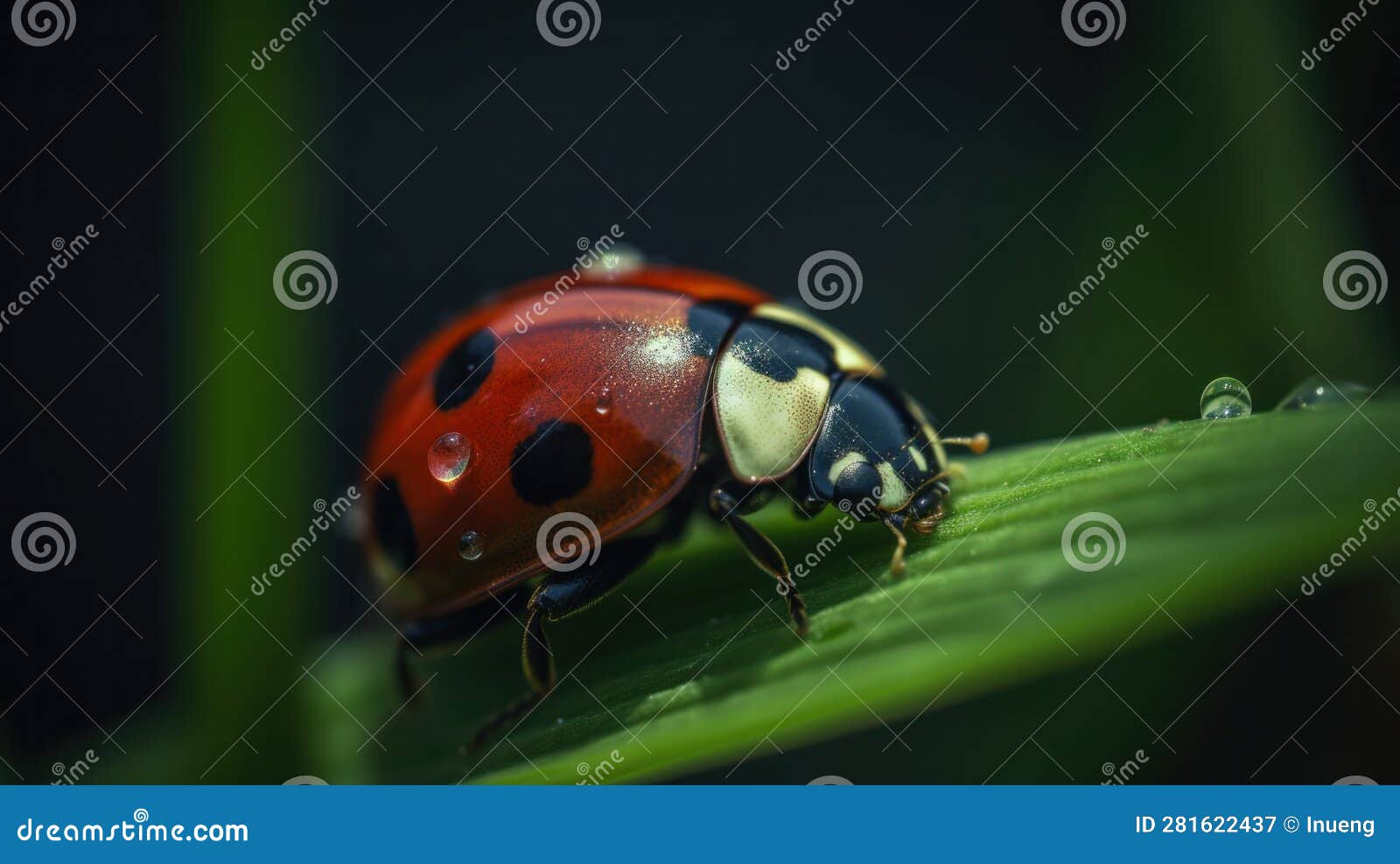 Ladybug Standing on the Grass. Generative AI Stock Illustration ...