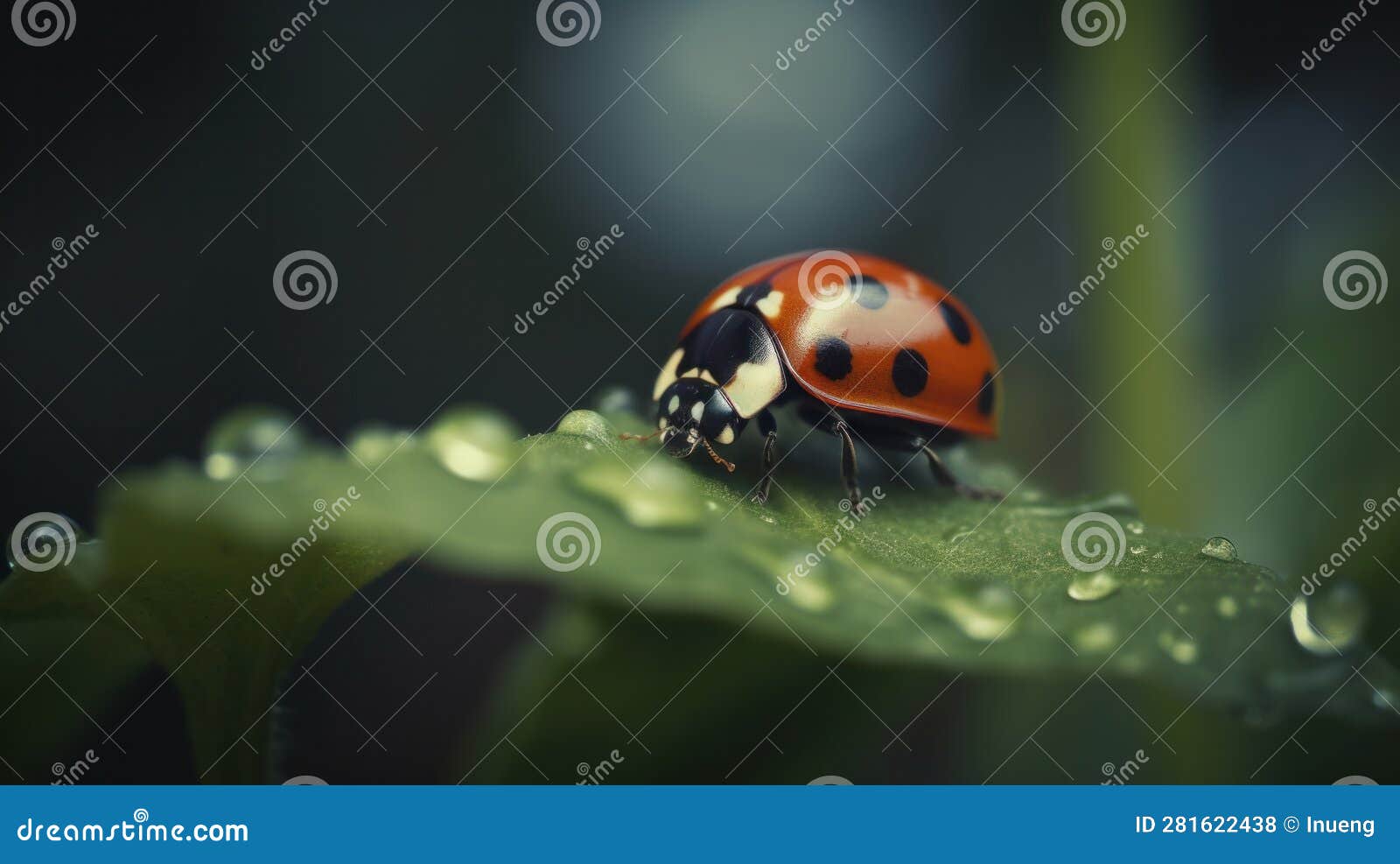 Ladybug Standing on the Grass. Generative AI Stock Illustration ...