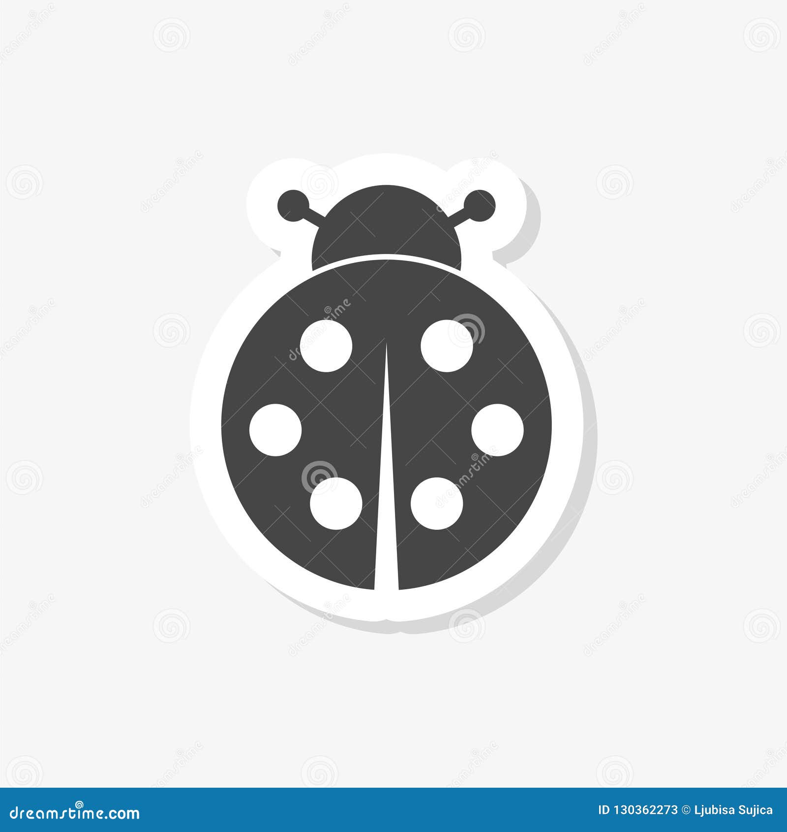 A Ladybug Sticker Template Vector Illustration | CartoonDealer.com ...