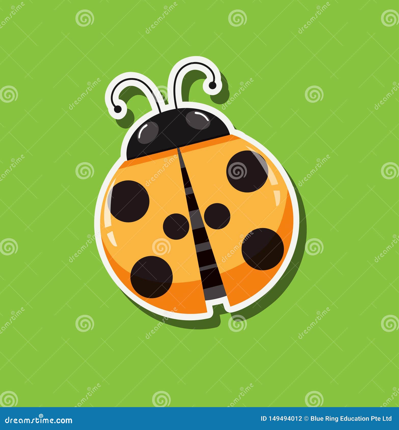 A Ladybug Sticker Template Vector Illustration | CartoonDealer.com ...