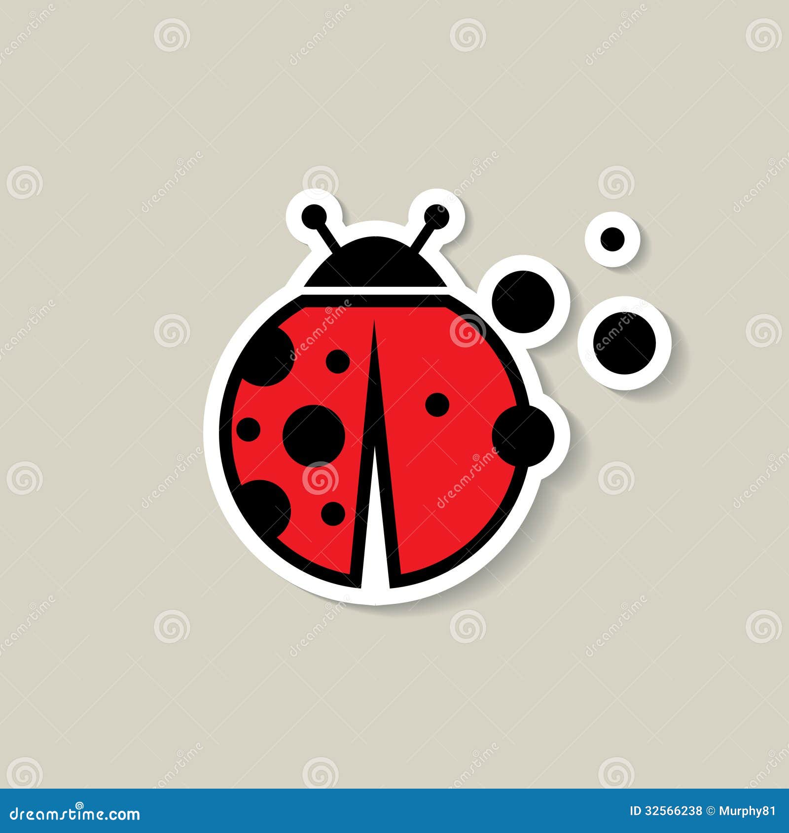 Ladybug sticker stock vector. Illustration of badge, ladybug - 32566238