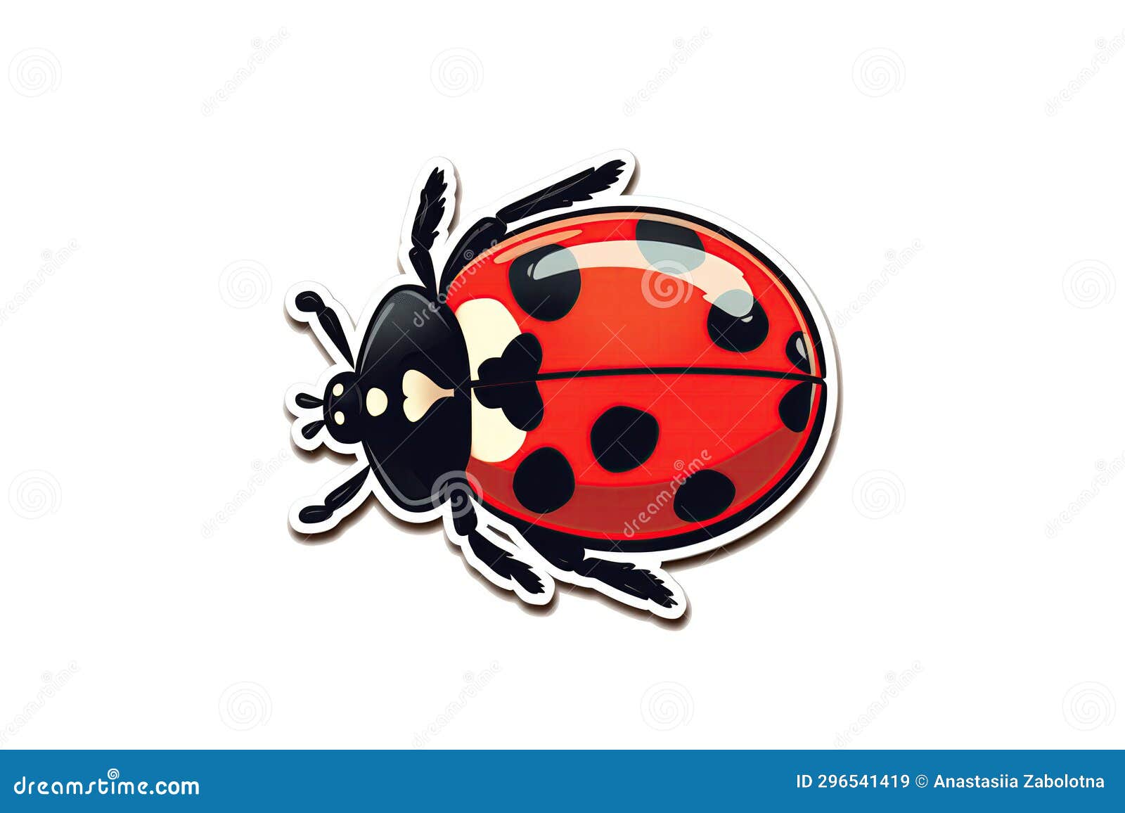 Ladybug Sticker on White Background. Generative AI Stock Illustration ...