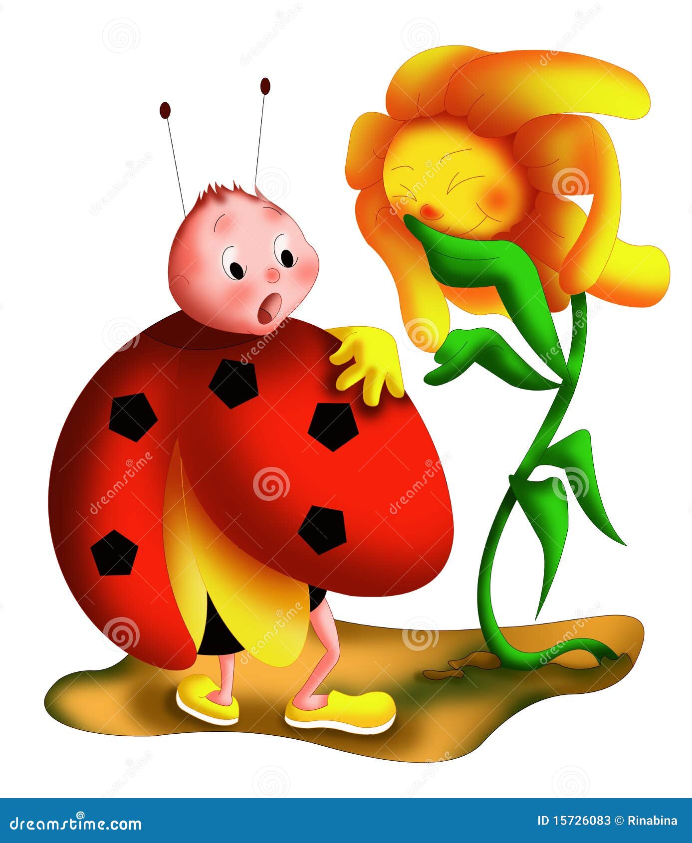 Ladybug surprise stock illustration. Illustration of petals - 15726083
