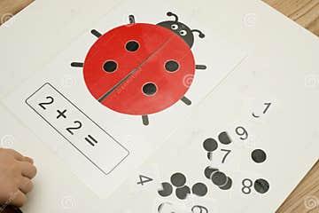 Ladybug table game. stock photo. Image of addition, animal - 239322194