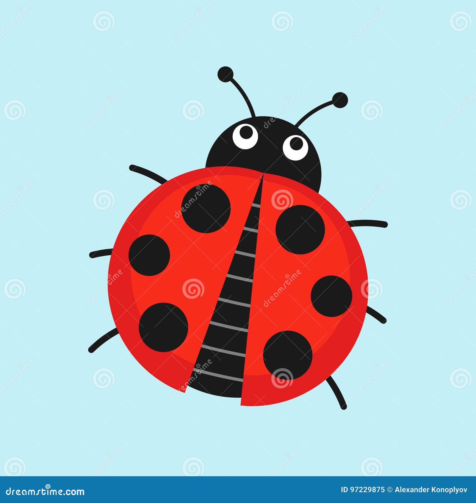 Ladybug Vector Illustration in Flat Style Stock Vector - Illustration ...