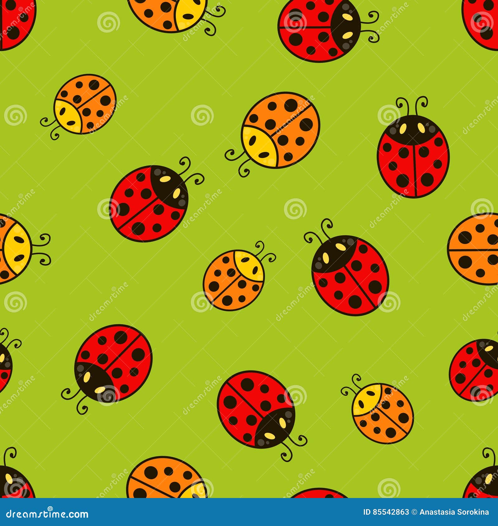 Ladybug.Vector Seamless Pattern Stock Vector - Illustration of ...