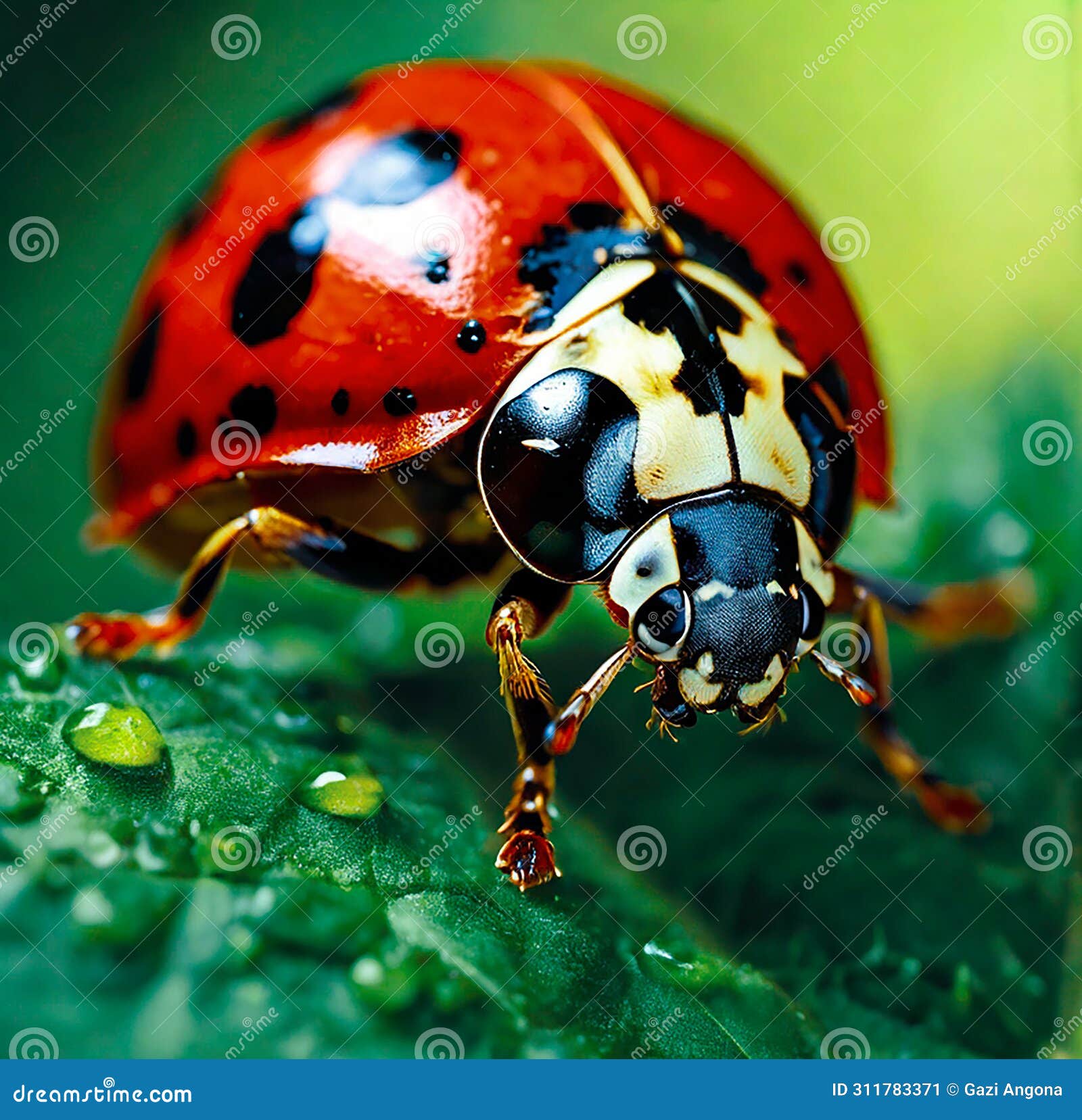 Ladybug with Water Drops. Generative Ai Stock Image - Image of water ...
