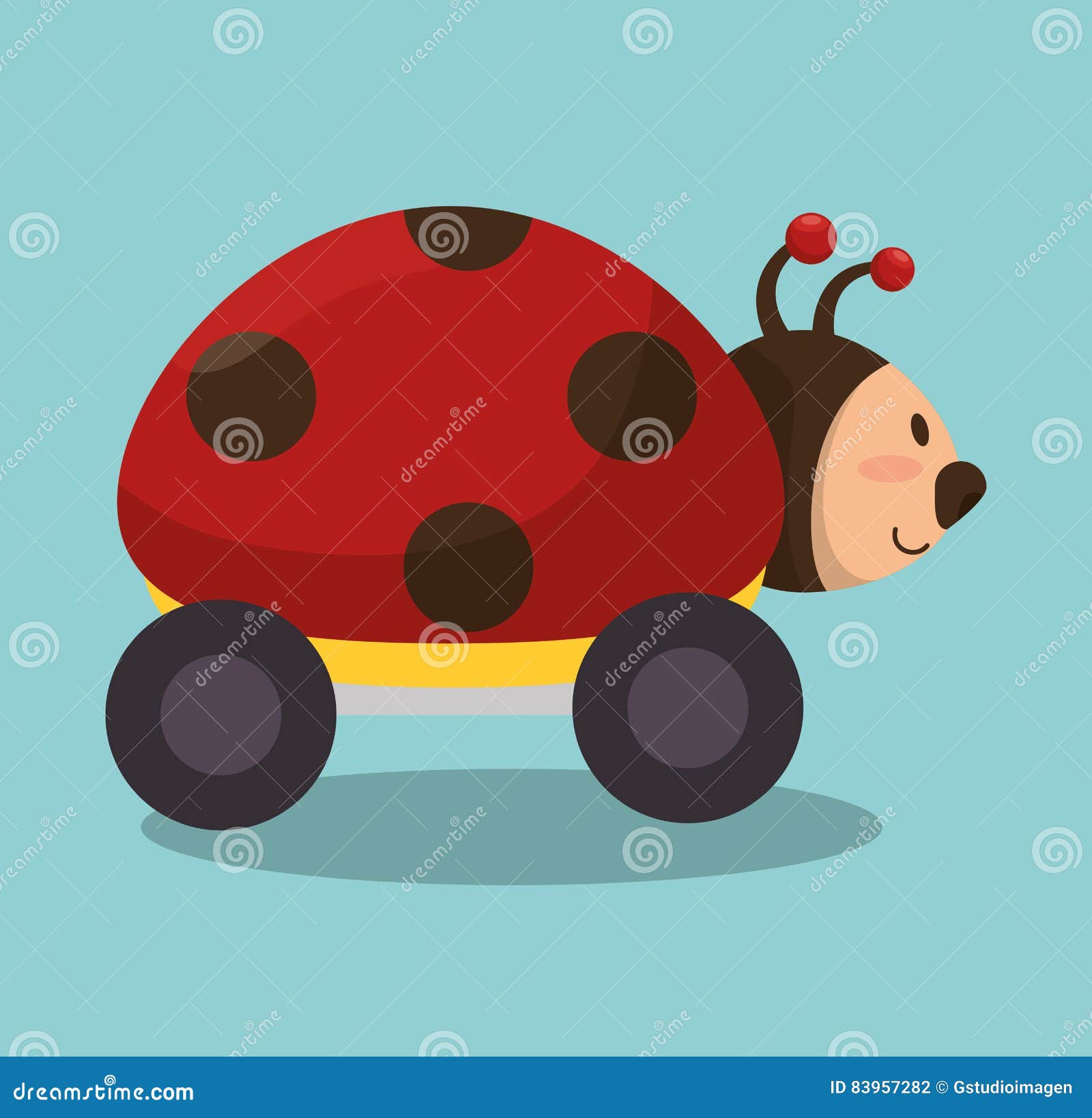 Ladybug with wheels icon stock illustration. Illustration of line ...
