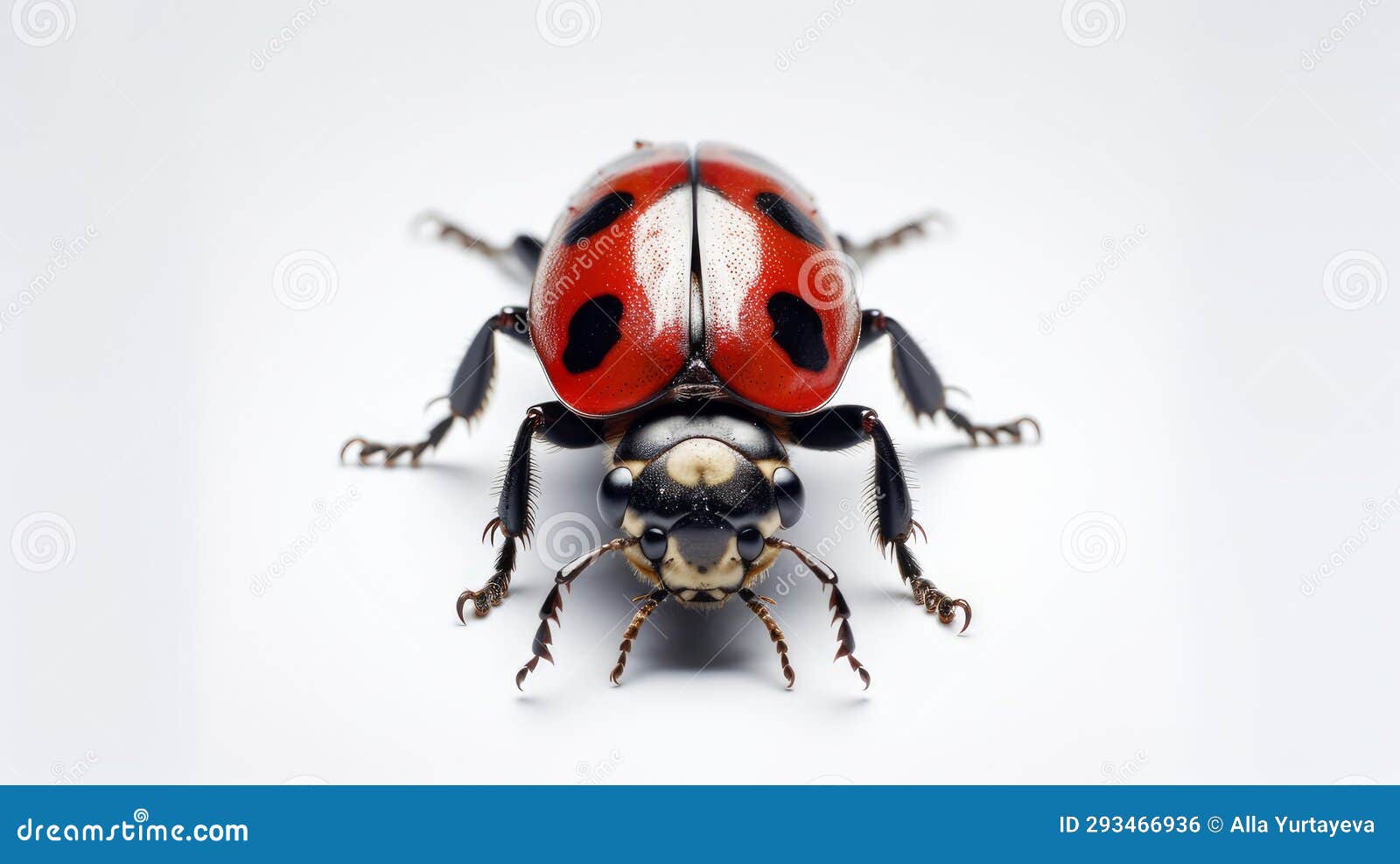 Ladybug on a White Background. View from Above Stock Photo - Image of ...