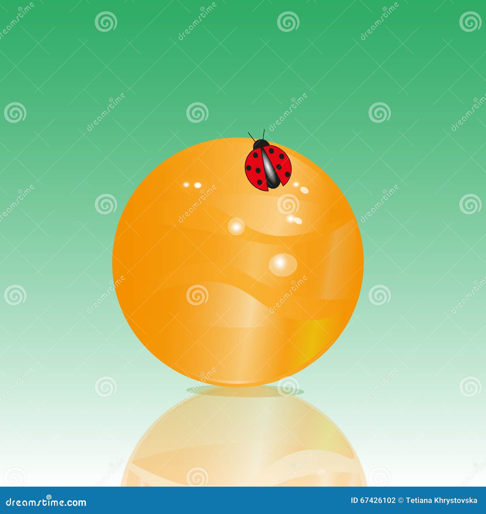 Ladybug Yellow Realistic Cartoon Icon Vector Illustration ...