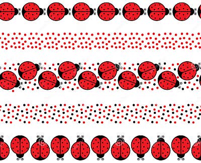 Ladybugs borders stock vector. Illustration of cartoon - 67263254