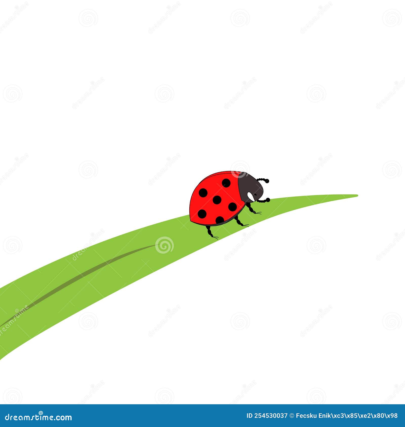 Ladybug cartoon on leaf stock vector. Illustration of design - 254530037