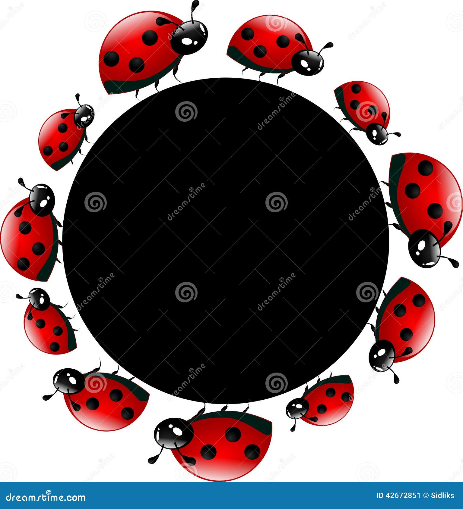 Ladybugs circle stock illustration. Illustration of design - 42672851