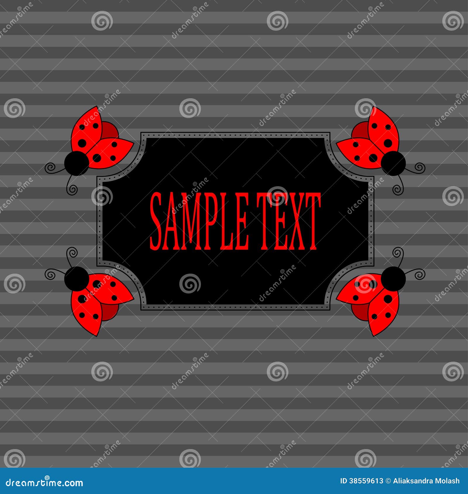 Ladybugs frame stock vector. Illustration of cute, ladybird - 38559613
