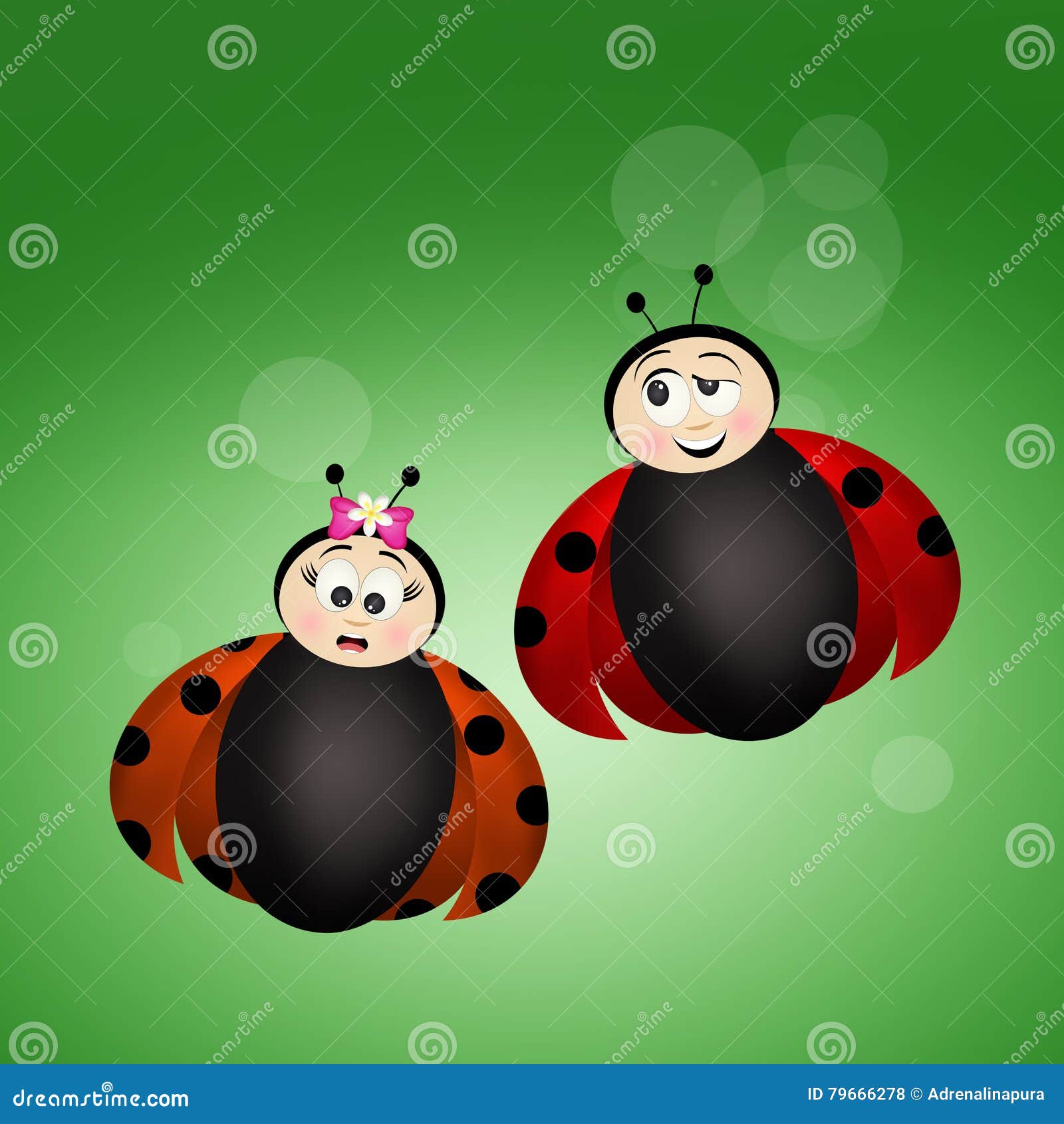 Ladybugs in love stock illustration. Illustration of couple - 79666278