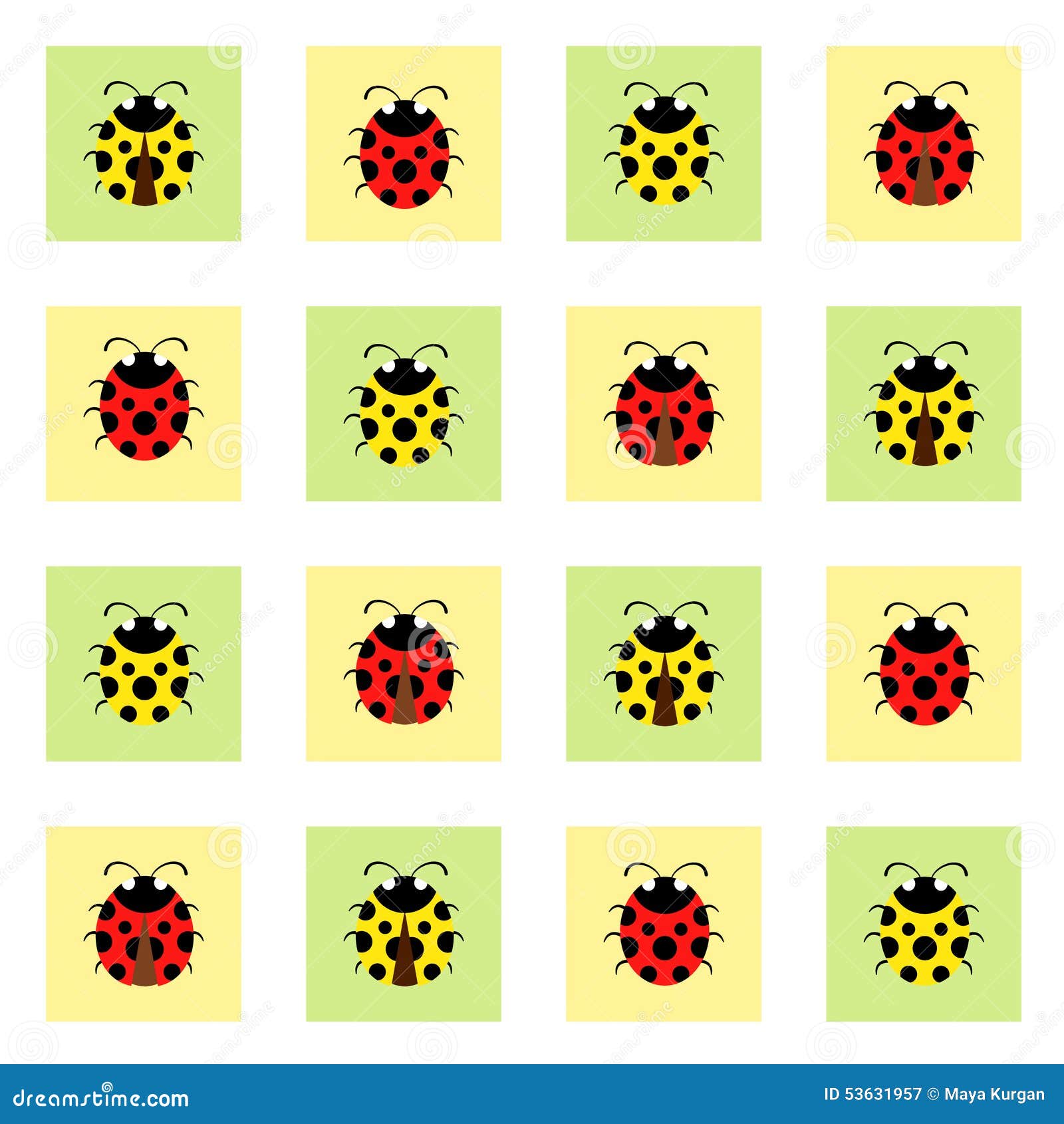 Ladybugs pattern stock vector. Illustration of black - 53631957
