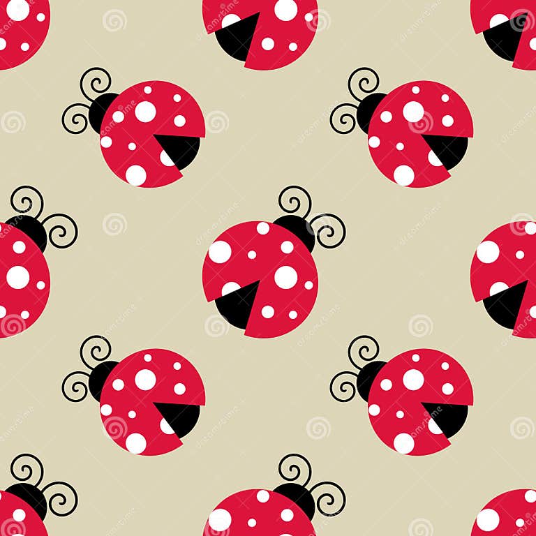 Ladybugs Seamless Background Repeating Pattern, Wallpaper Background ...