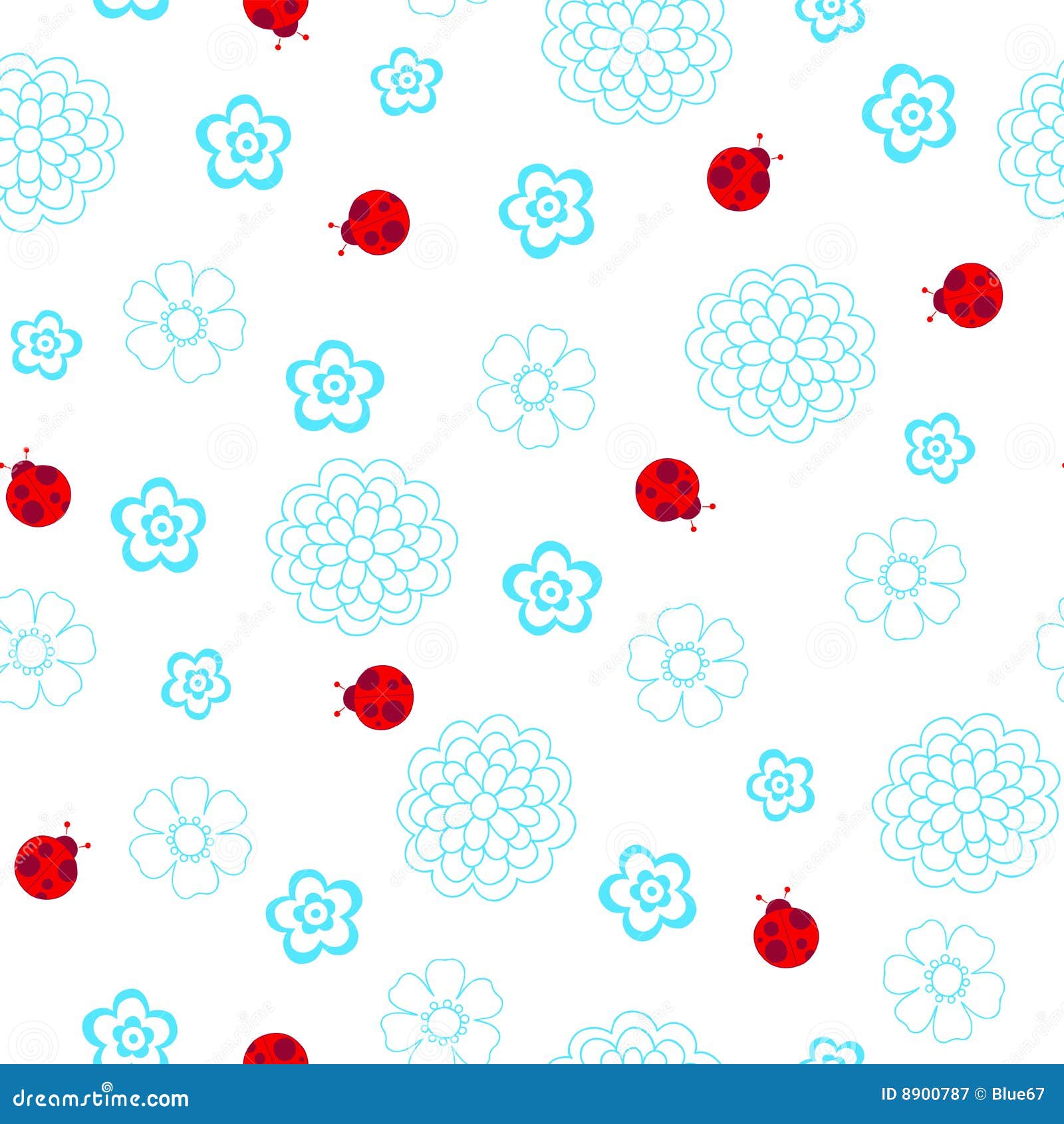 Ladybugs Seamless Repeat Pattern Stock Vector Illustration Of Insect