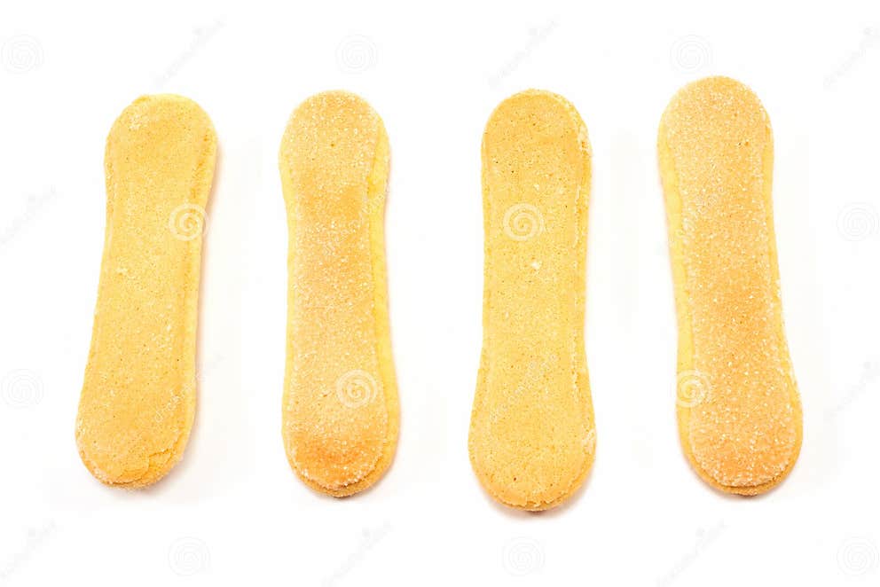 Ladyfinger Biscuits Isolated on White Background Stock Image - Image of ...