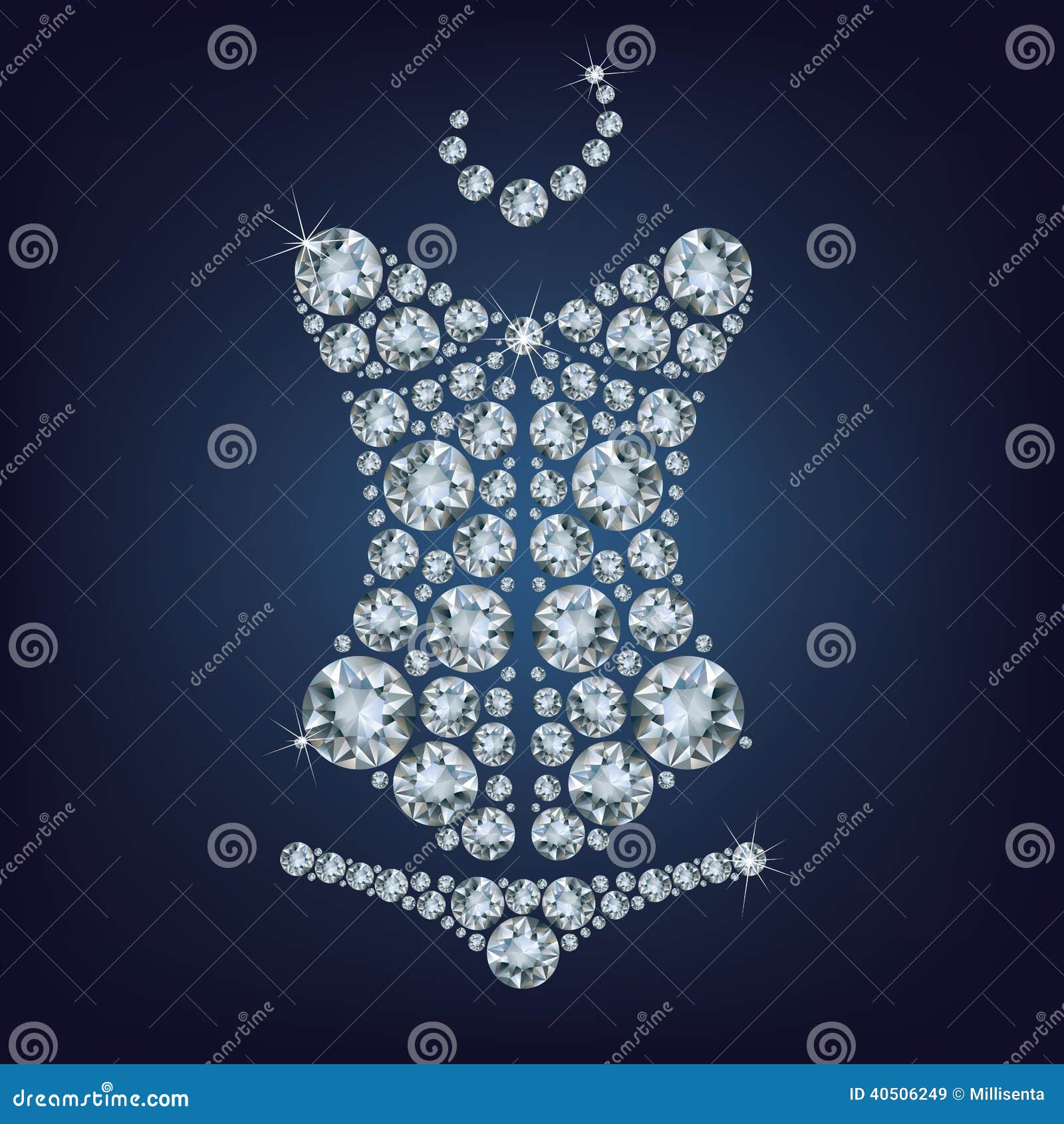 Ladys Corset Made from Diamonds Stock Illustration - Illustration of ...