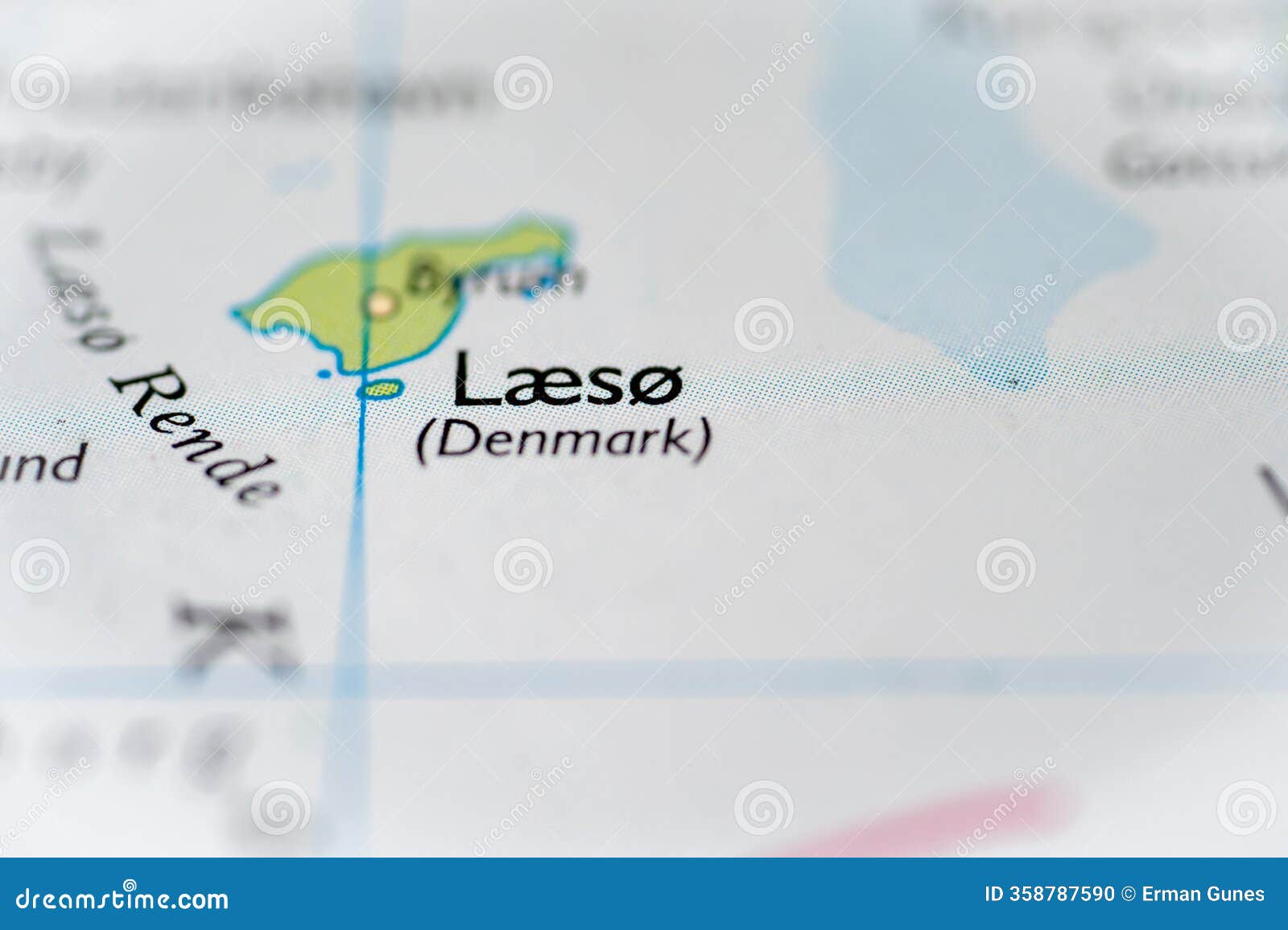 Laeso, Denmark Highlighted on a World Map Stock Photo - Image of region ...