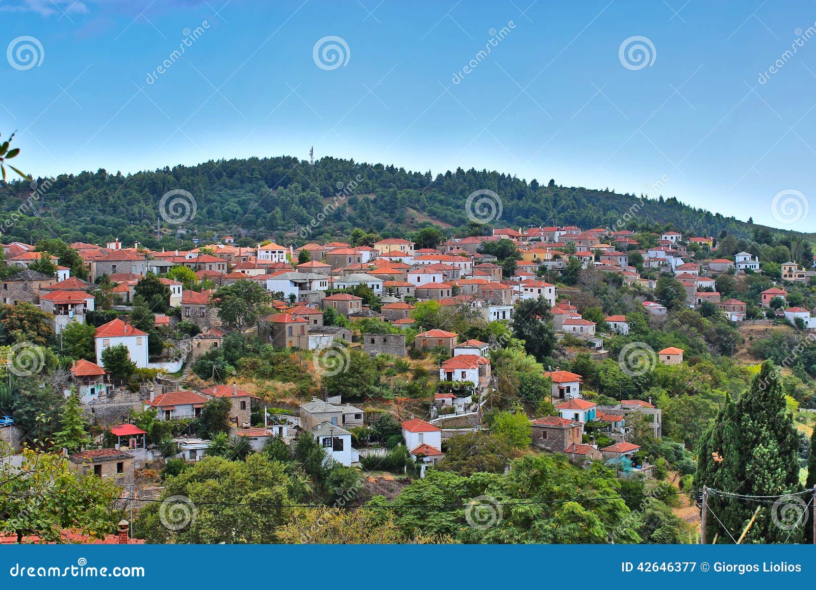 Lafkos village stock image. Image of balkan, settlement - 42646377