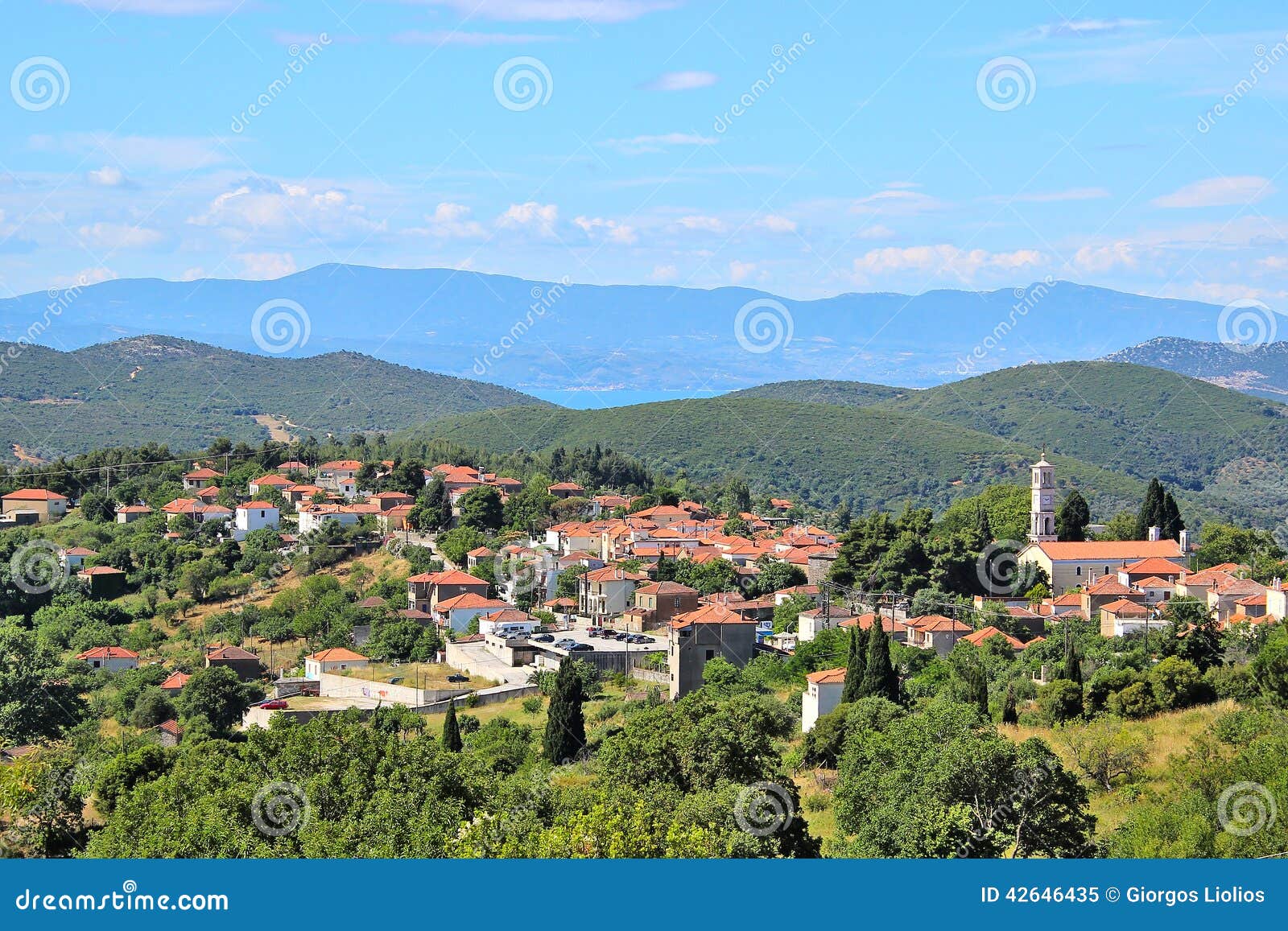 Lafkos village stock image. Image of house, hellas, landscape - 42646435