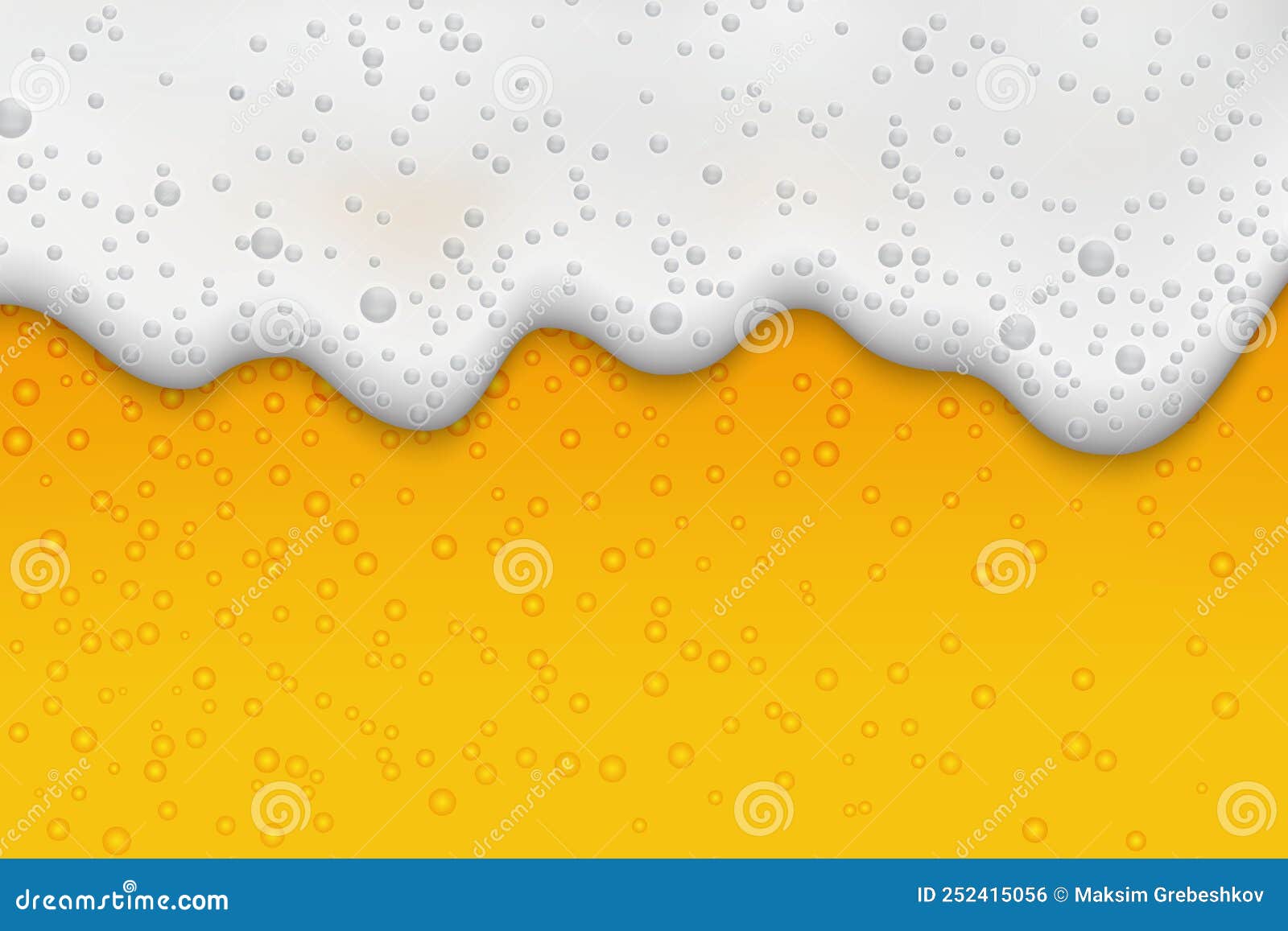 Lager Beer Background with Foam and Bubbles Stock Vector - Illustration ...