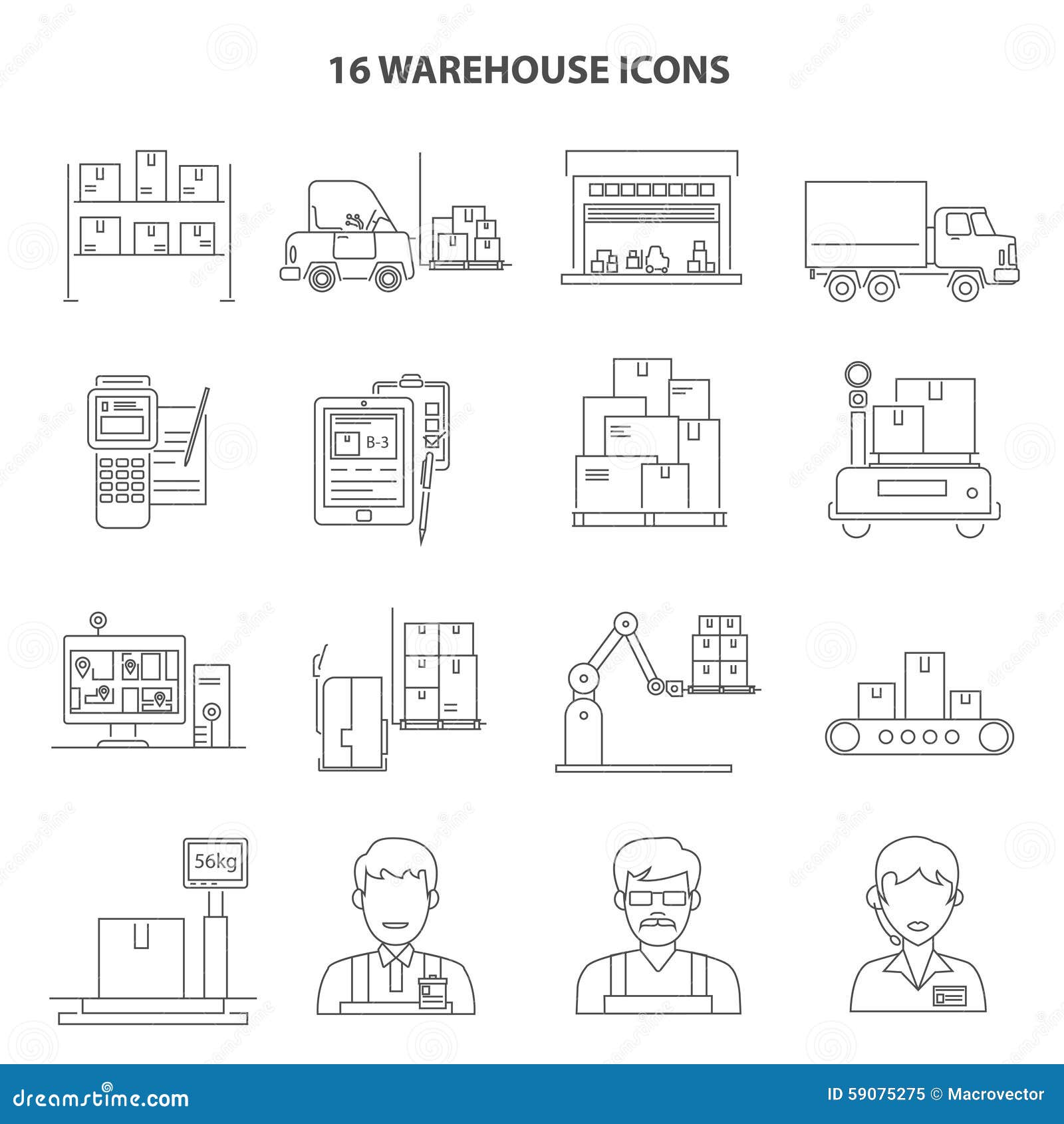 Lager-Ikonen-Entwurf vektor abbildung. Illustration von anlieferung ...